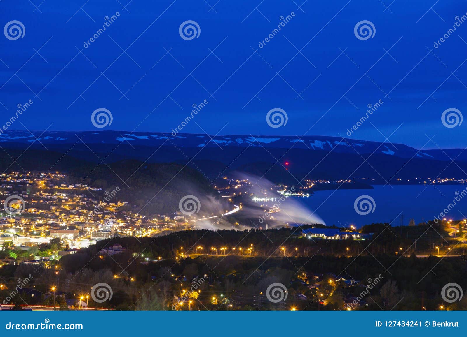 Corner Brook at night stock image. Image of city, life - 127434241