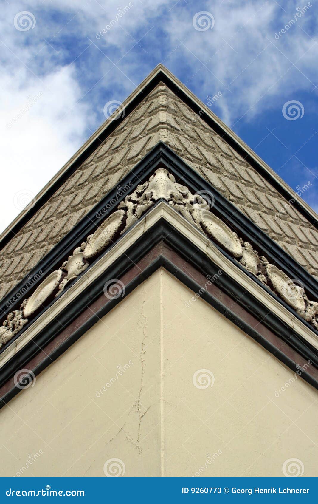 Corner of Building stock photo. Image of vintage, clouds - 9260770