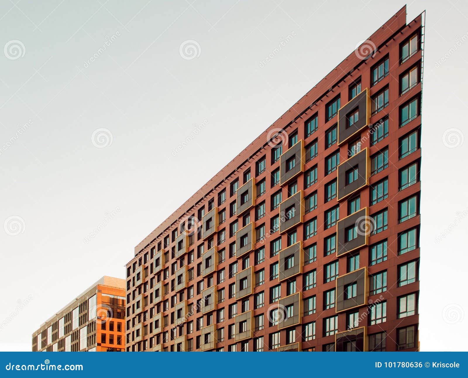 Corner Building, an Acute Angle, Dynamic Architecture. Concept of Rapid ...