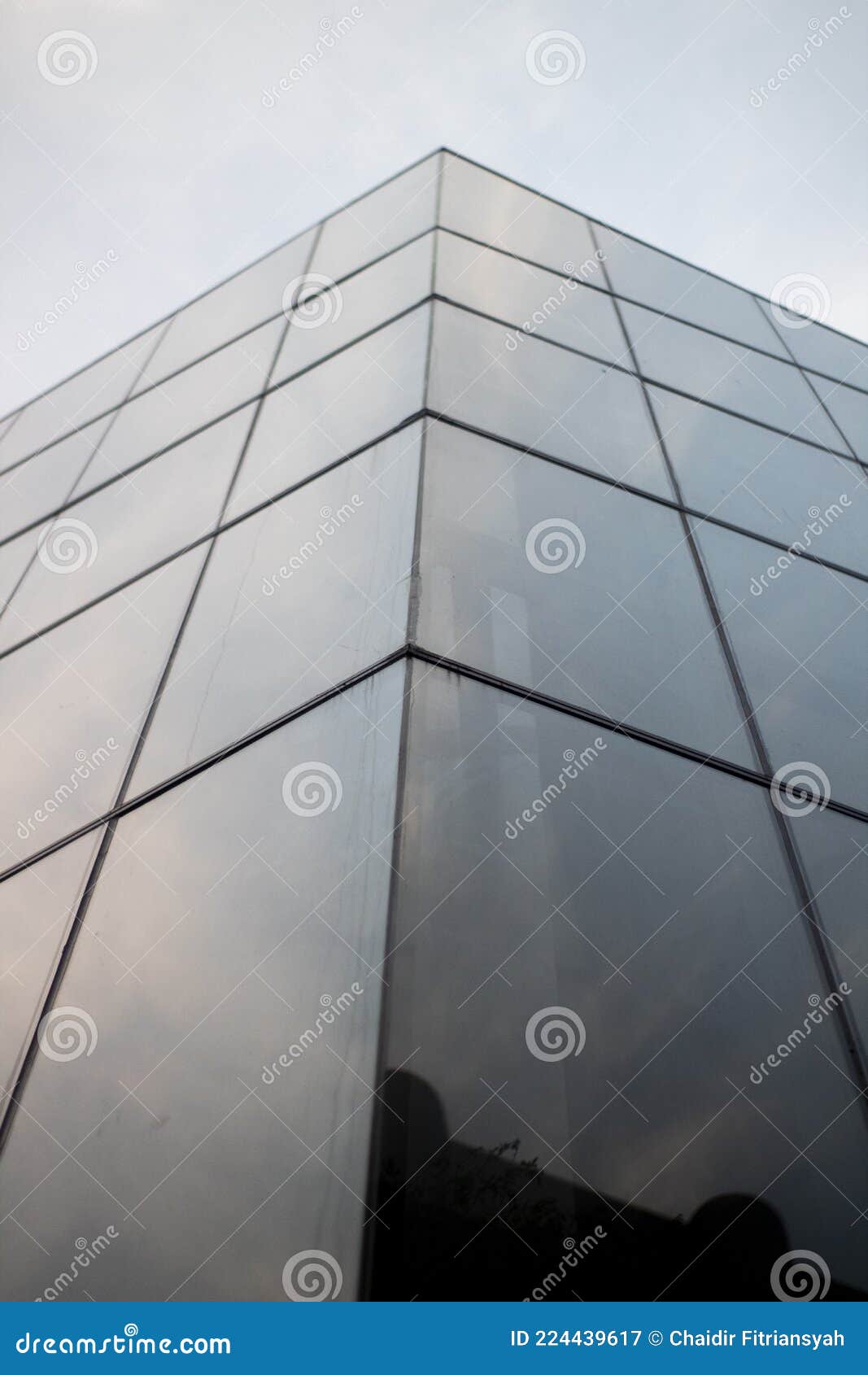 The Corner of the Building Made of Glass Stock Image - Image of ...
