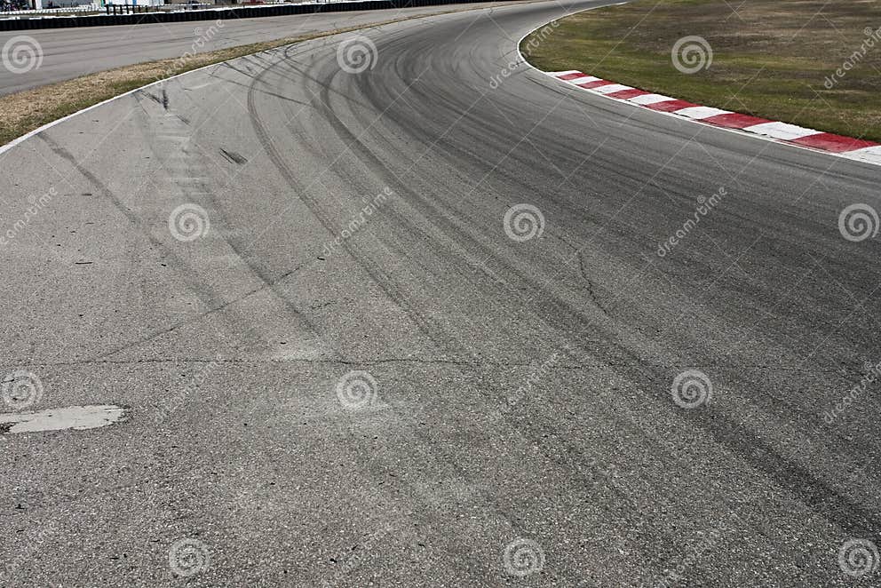 Corner on a car race track stock photo. Image of color - 9478306