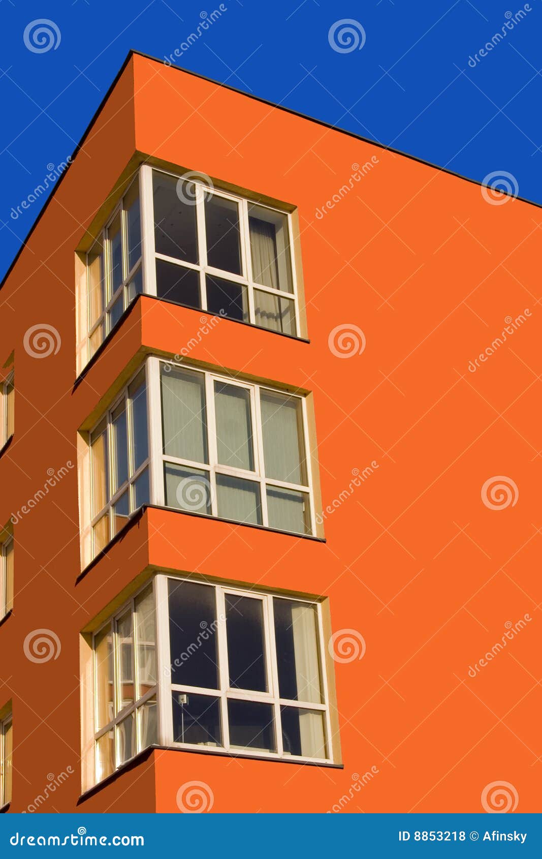 The Corner of the Carrot Color House Stock Photo - Image of windows ...