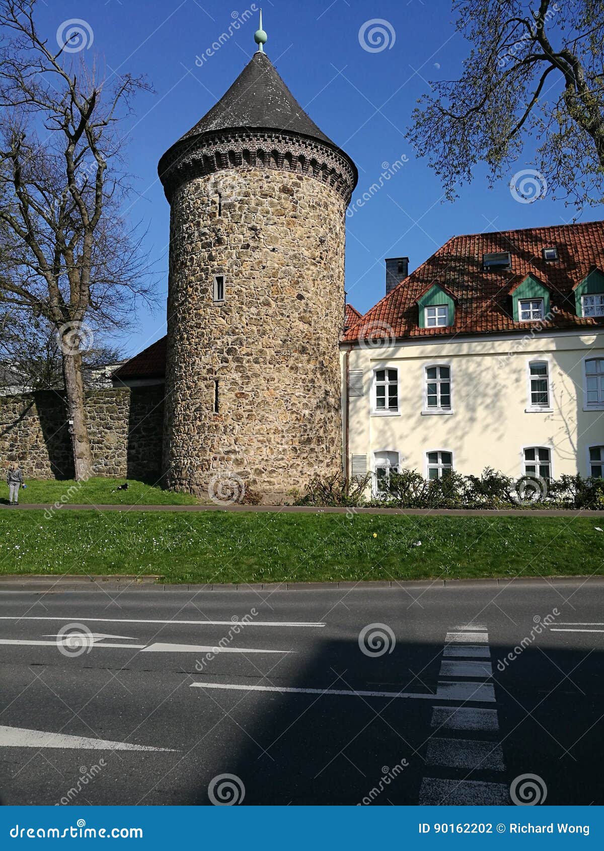 Corner Of The Castle Walls With Ivy Growing In It Royalty-Free Stock ...