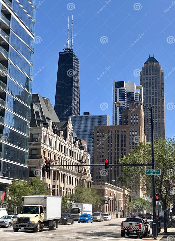 Corner of Chicago & LaSalle Editorial Photo - Image of background, cook ...