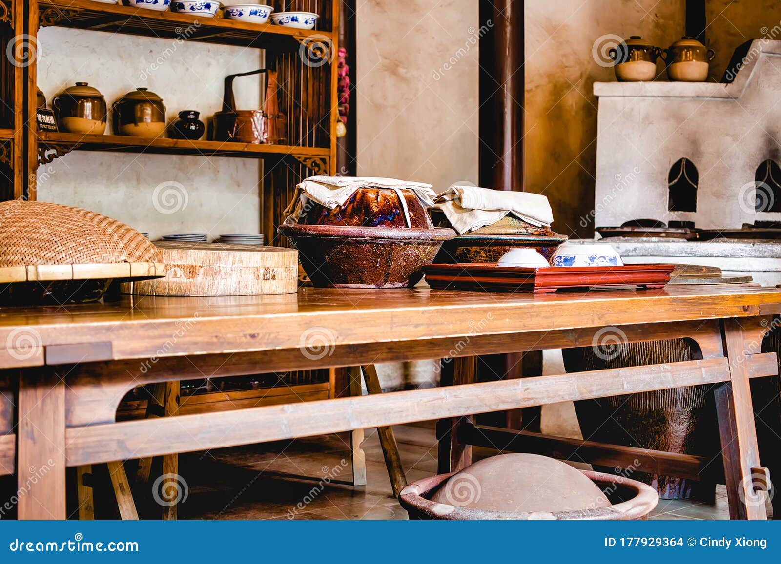 Corner of a Chinese Ancient Kitchen Stock Photo - Image of antique ...