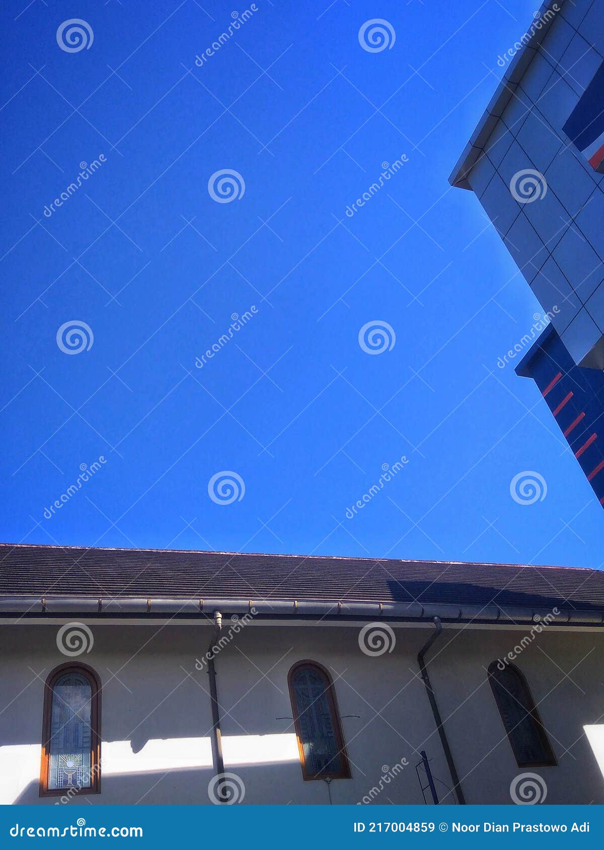 The Corner of a City Building Stock Image - Image of signage, city ...