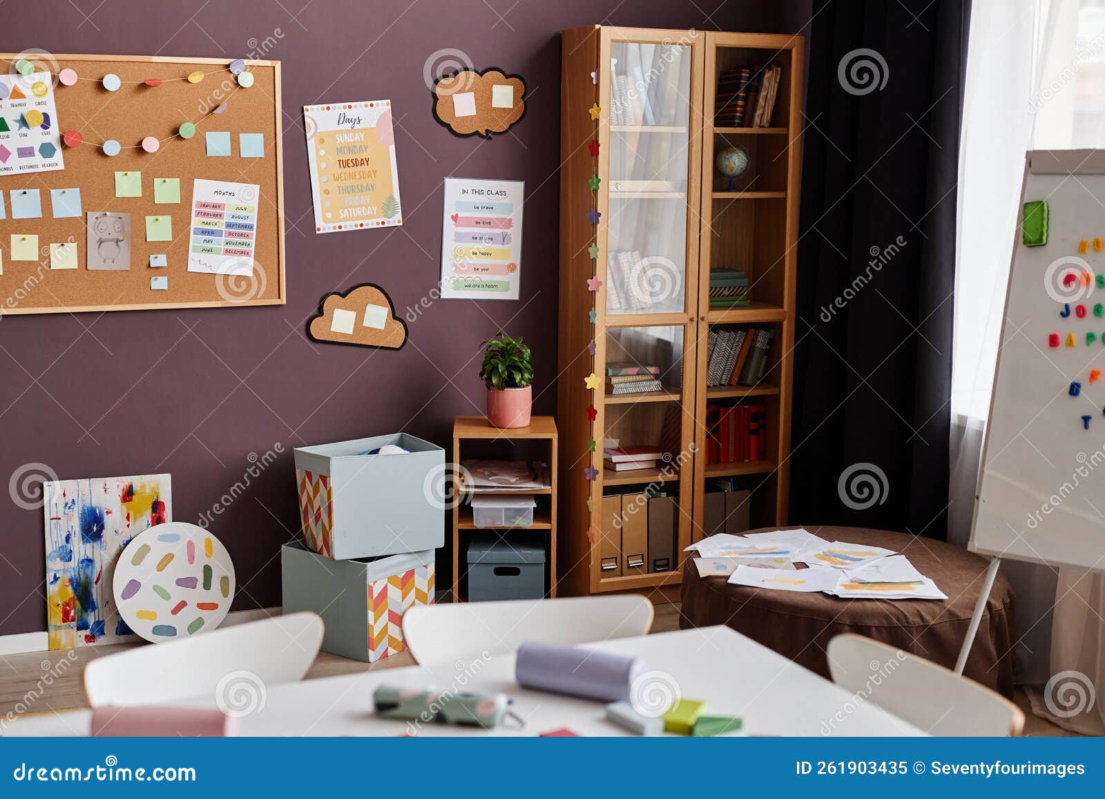 Corner of Classroom in Nursery School Equipped for Lessons Stock Image ...