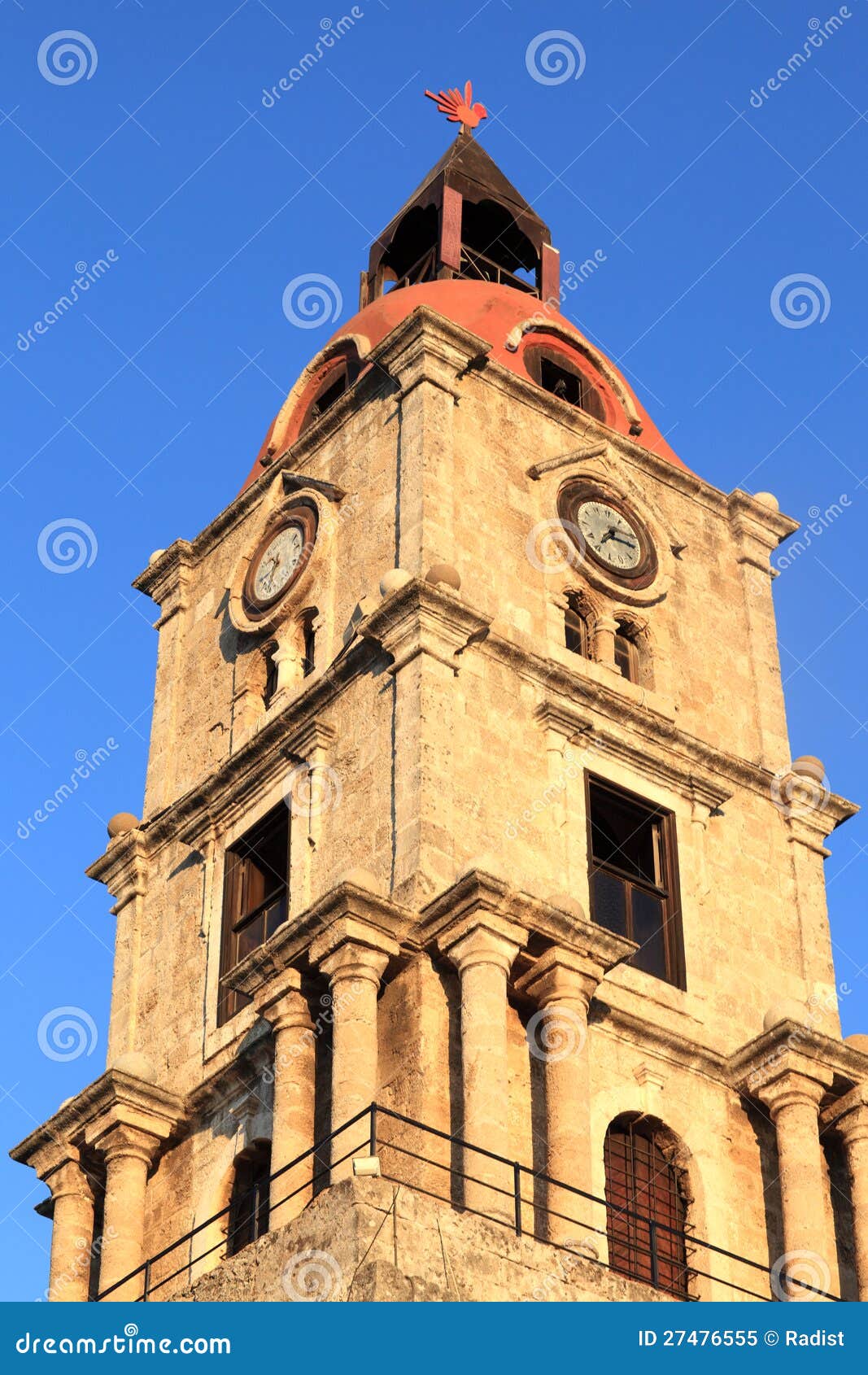 Corner of Clock Tower in Sunset Stock Image - Image of ornate, brick ...