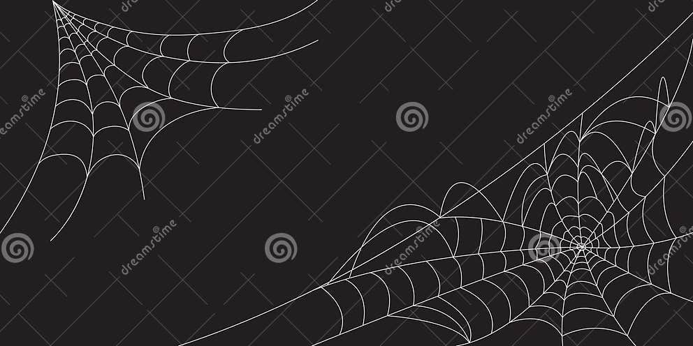 Corner Cobweb, Isolated on Black, Transparent Background. Spiderweb for ...