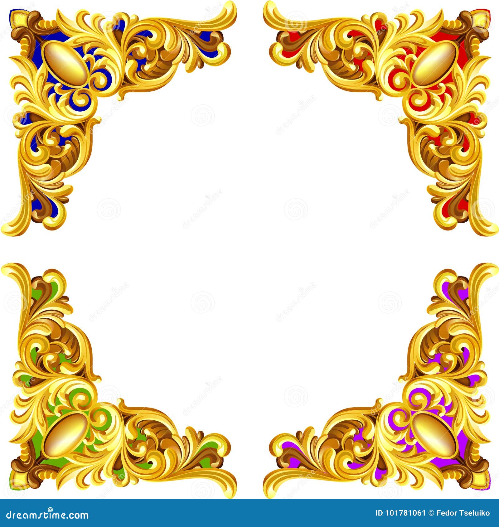 Corner colorful design stock vector. Illustration of decorative - 101781061