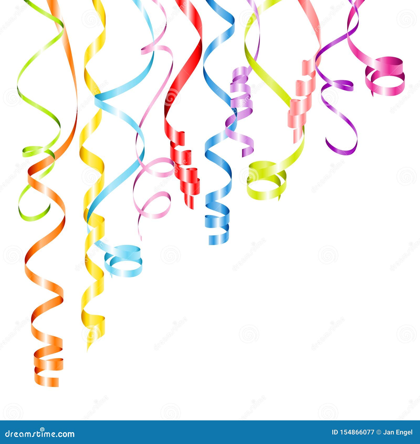 Corner Colorful Hanging Graphic Streamers Up Left Stock Vector ...