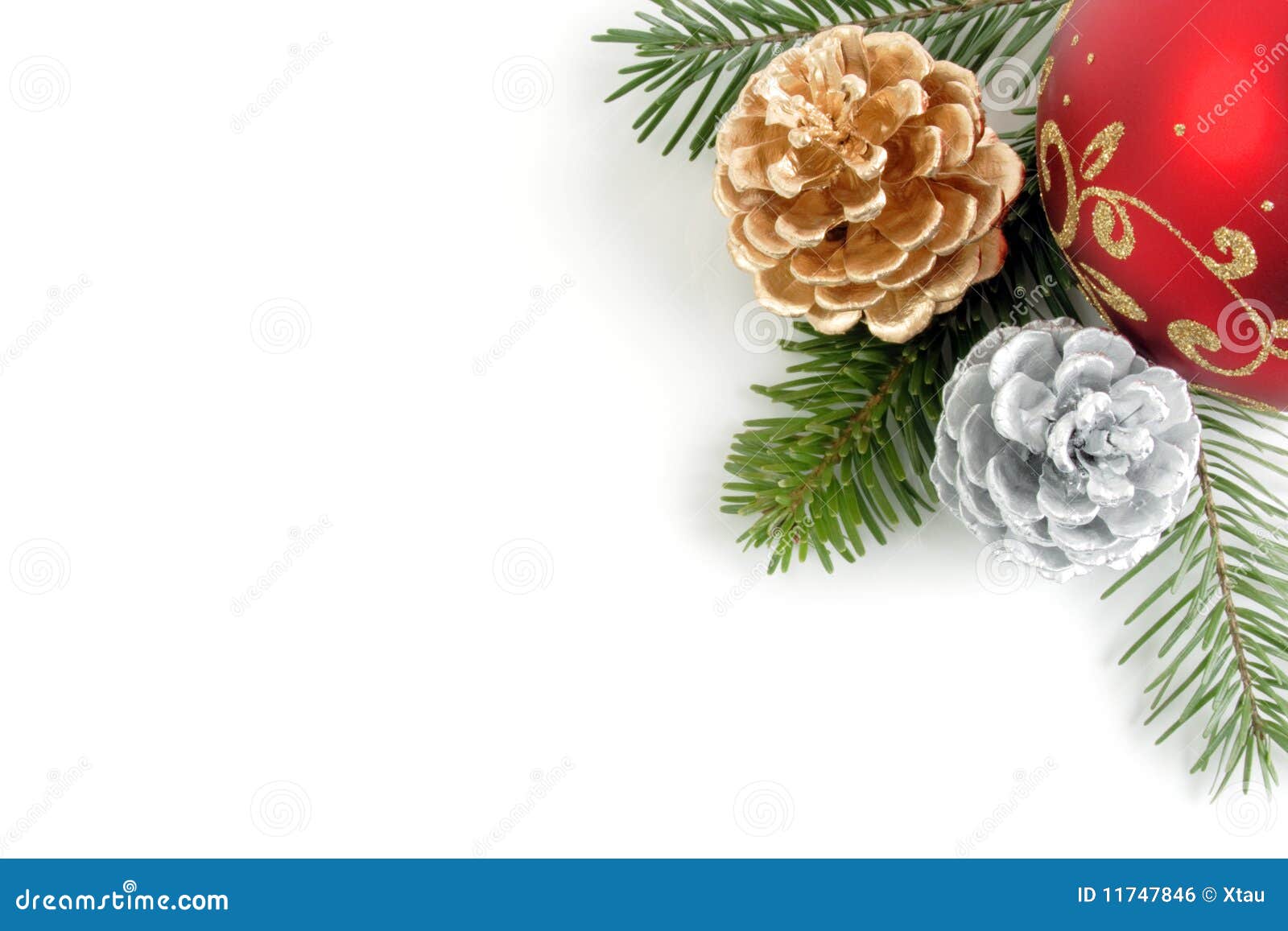 Corner Combination of Christmas Decorations Stock Photo - Image of ...