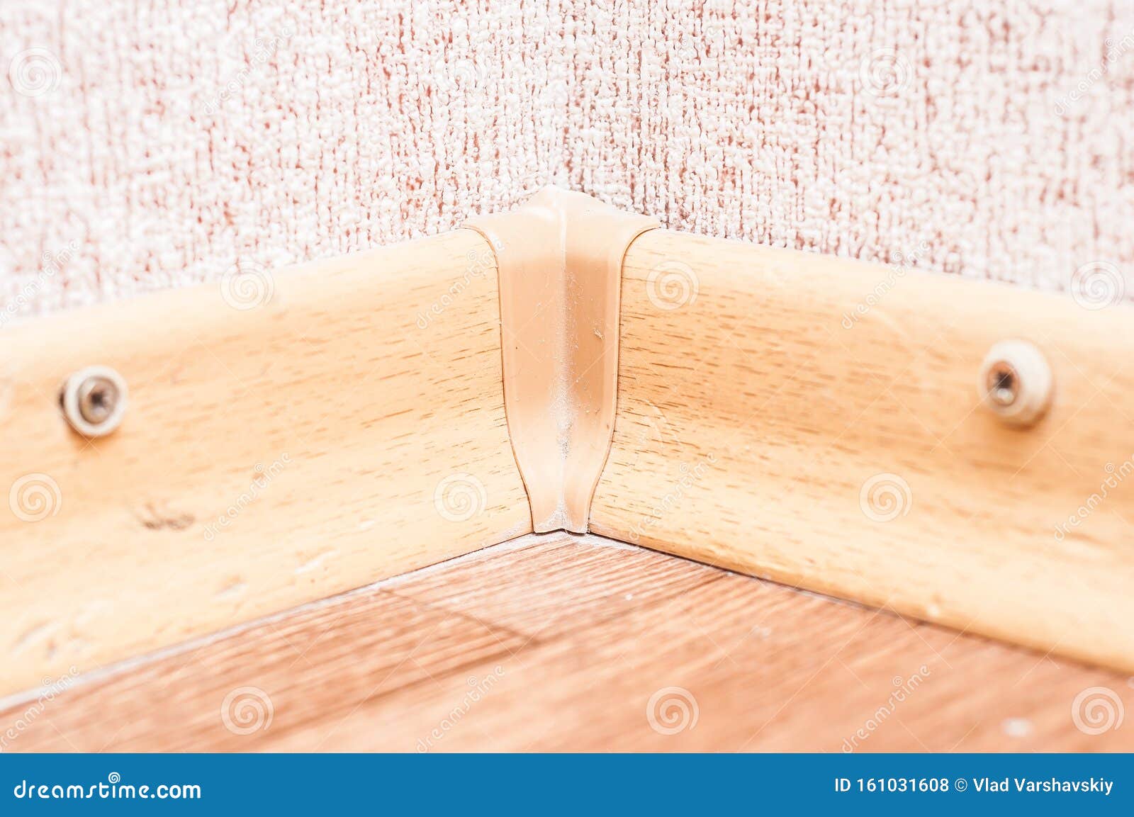 Corner Connection with an Adapter on the Baseboard Stock Photo - Image ...