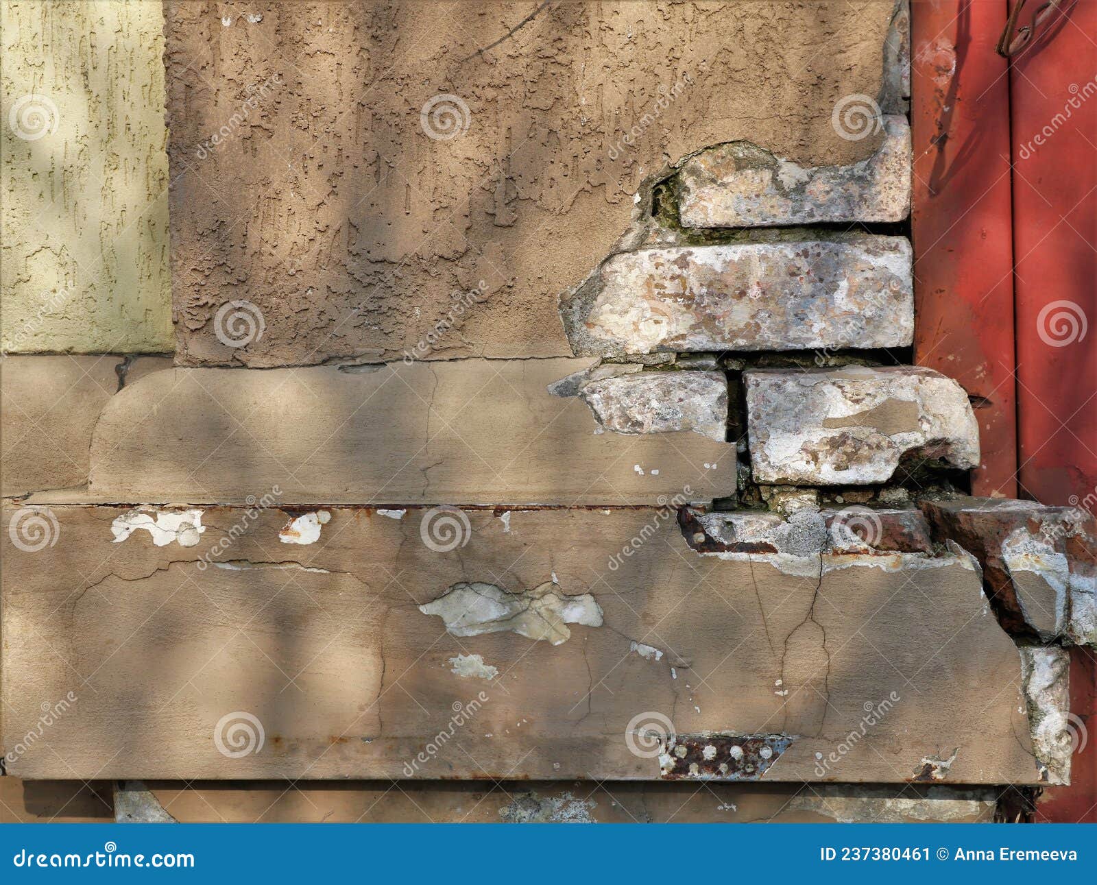 The Corner of the Crumbling Part of an Old Building Stock Image - Image ...