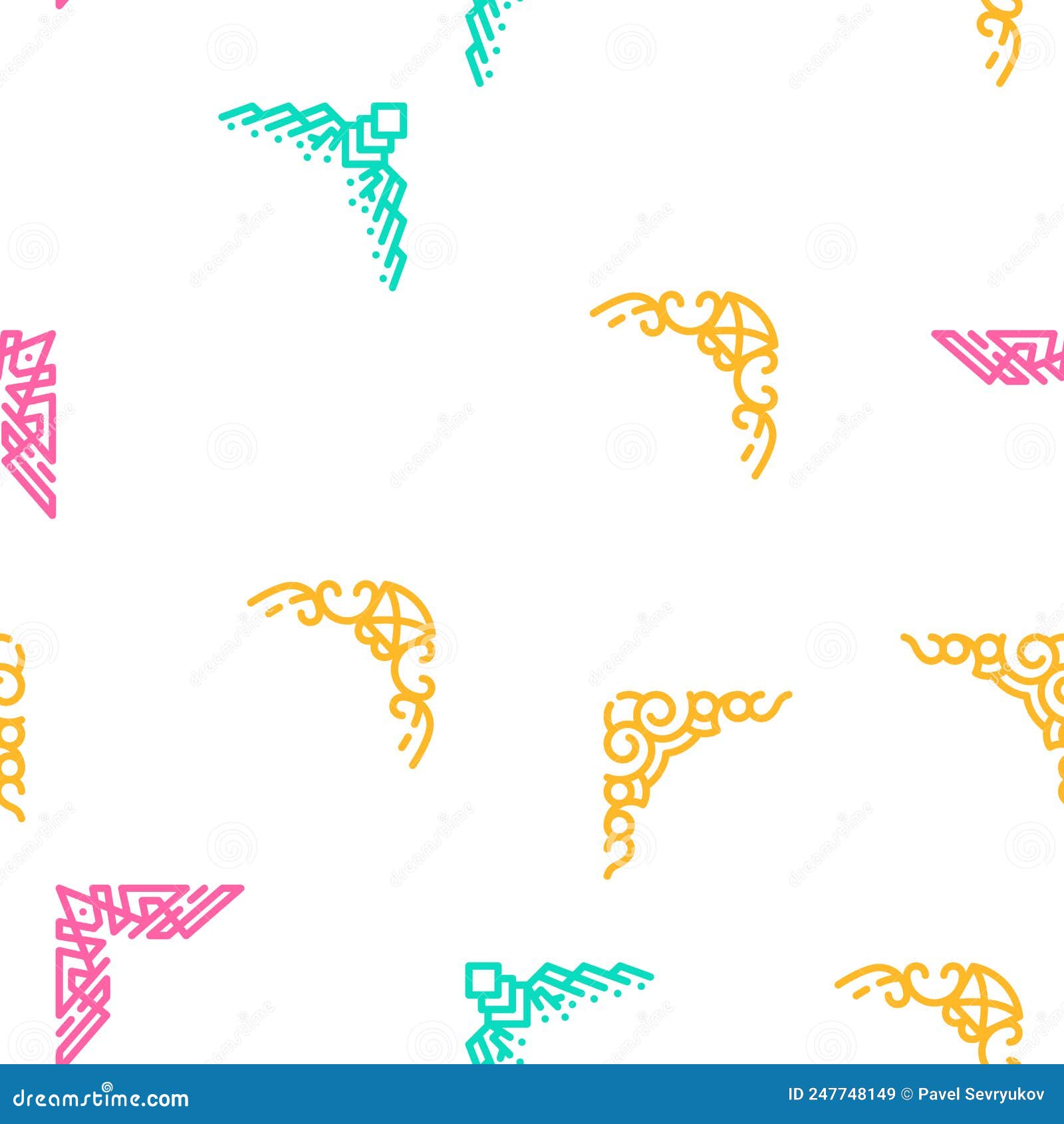 Corner Decoration Vector Seamless Pattern Stock Vector - Illustration ...