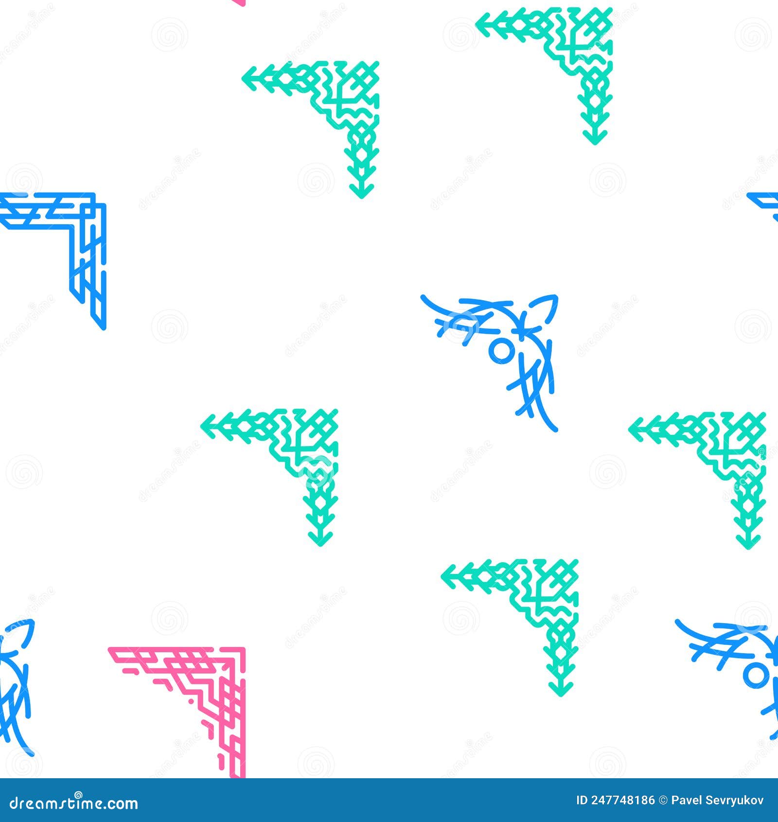 Corner Decoration Vector Seamless Pattern Stock Vector - Illustration ...