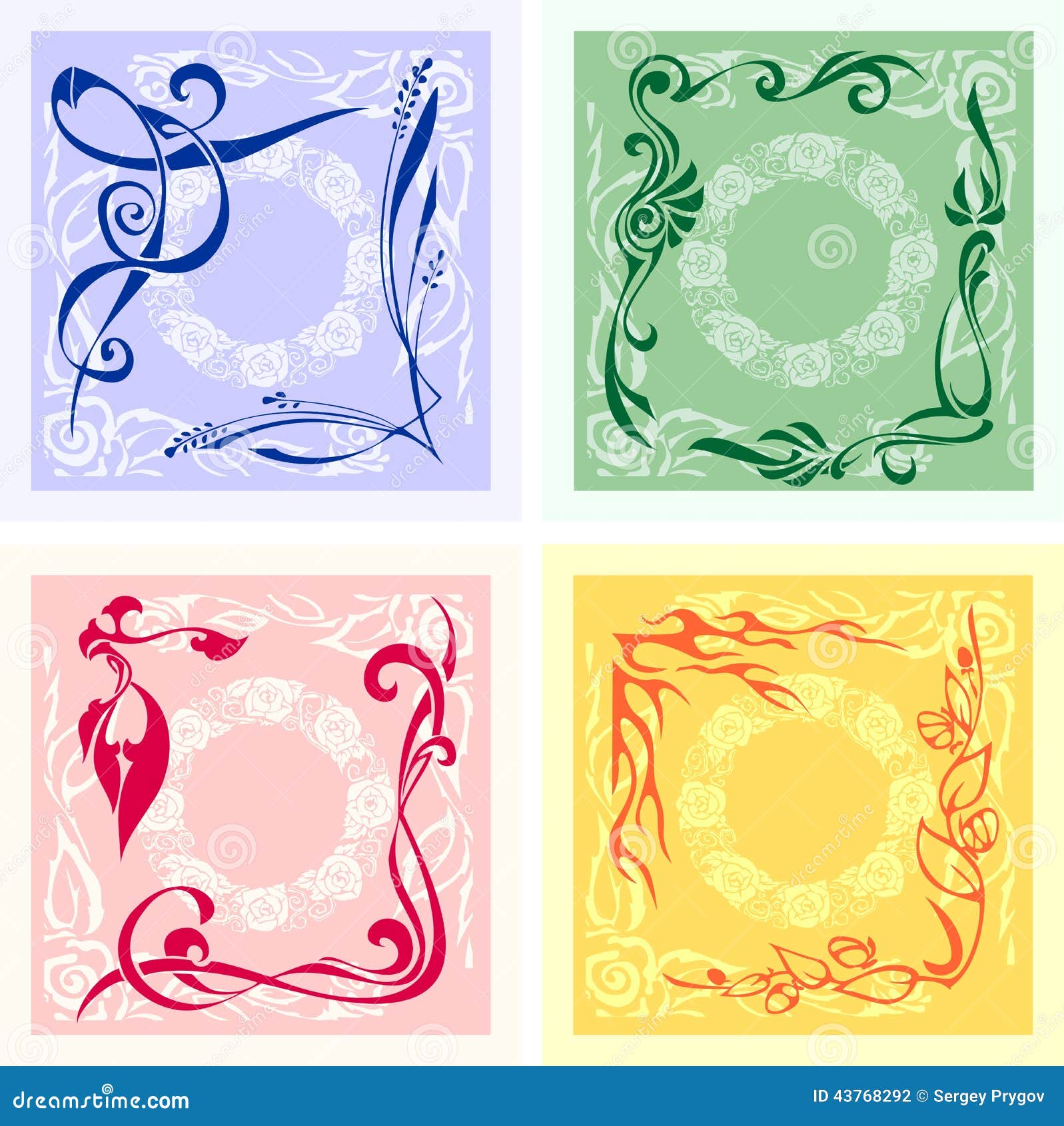 Corner Design - Vector Set. Stock Vector - Illustration of curve ...