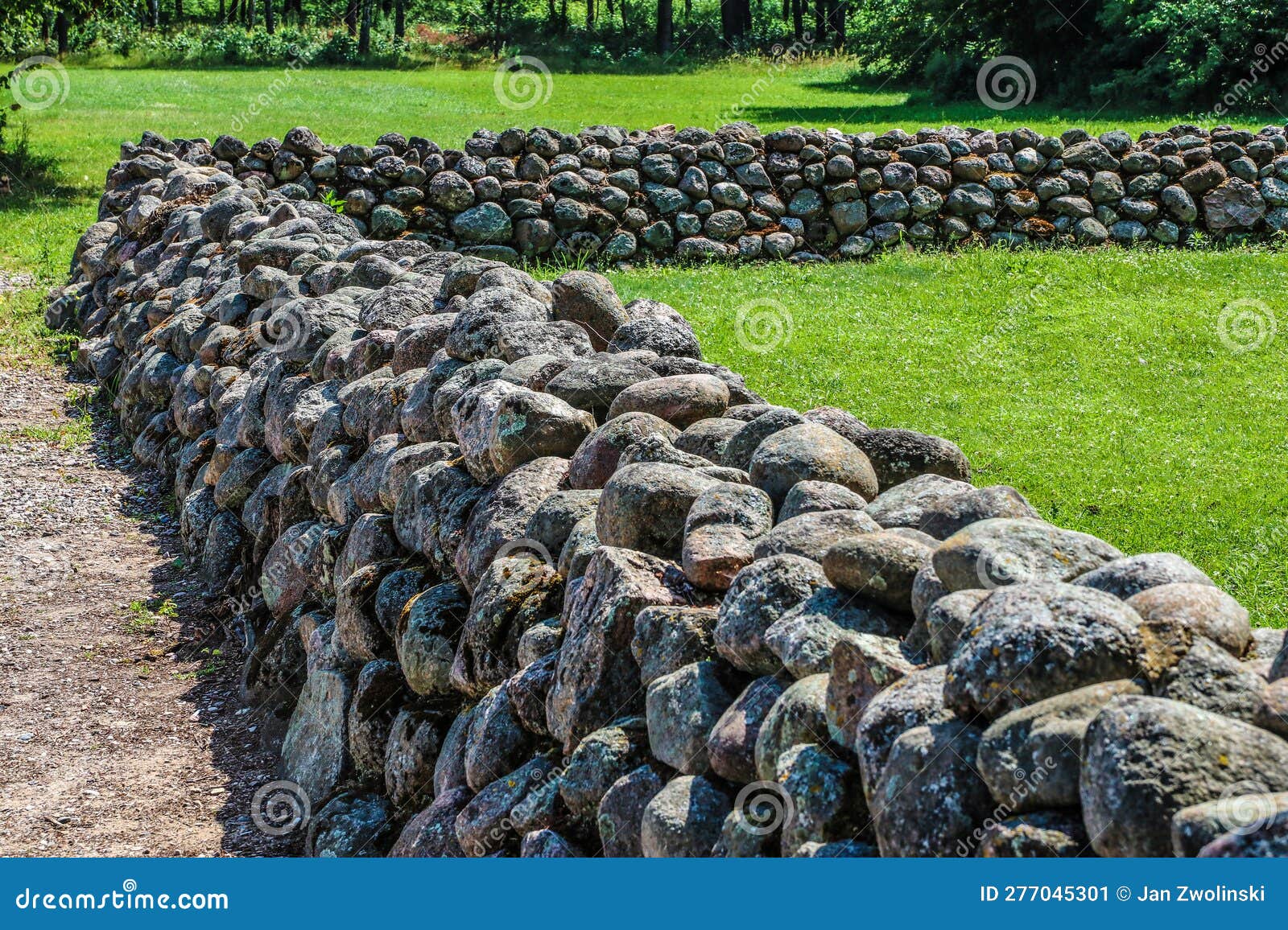 Corner of dry stone wall stock image. Image of field - 277045301