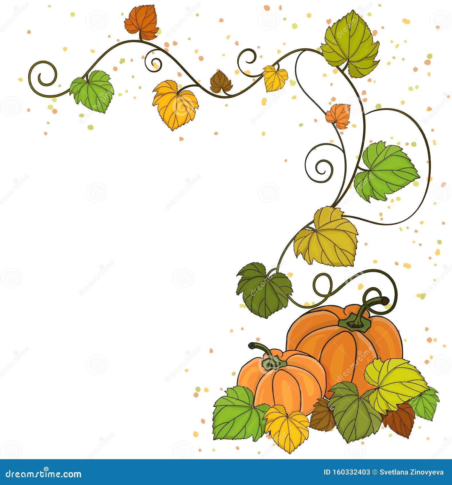 Pumpkin Vine Border Clip Art