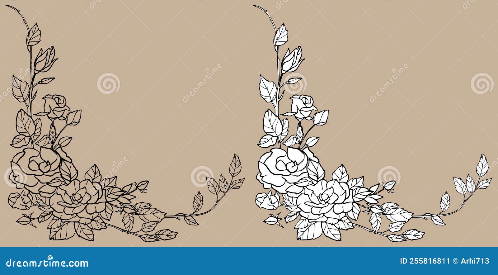 Corner Element Openwork Floral Frame Vector Vertical Spring Card Stock ...