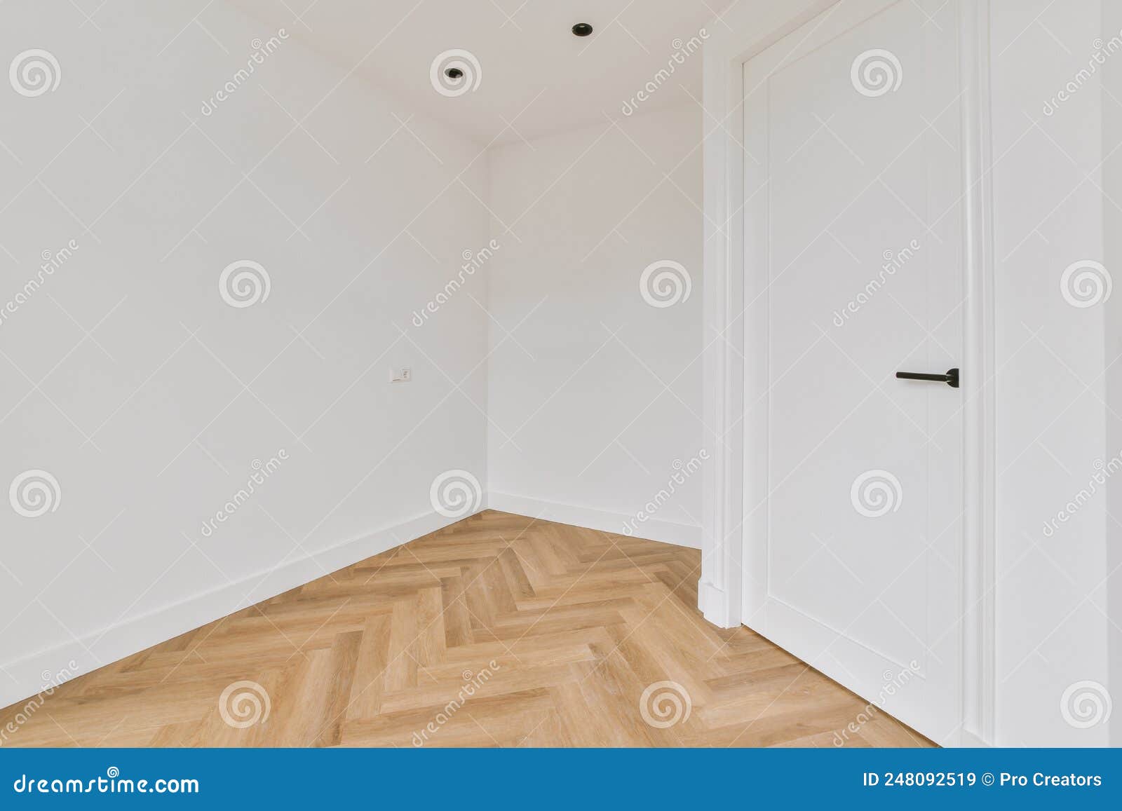 Corner of the Empty White Room Stock Image - Image of parquet, clean ...