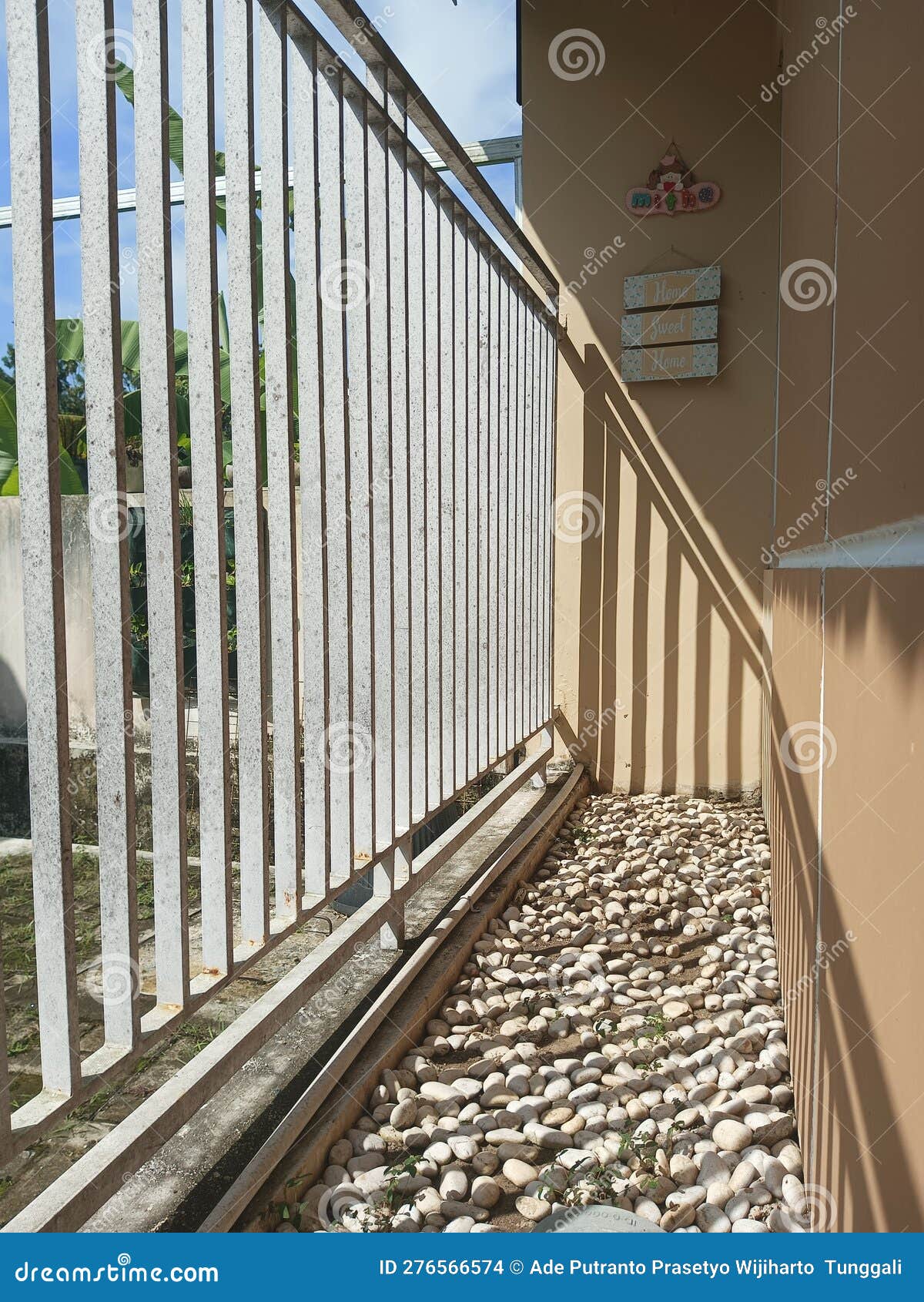 The Corner of the Fence with the Sun& X27;s Shadow Stock Photo - Image ...