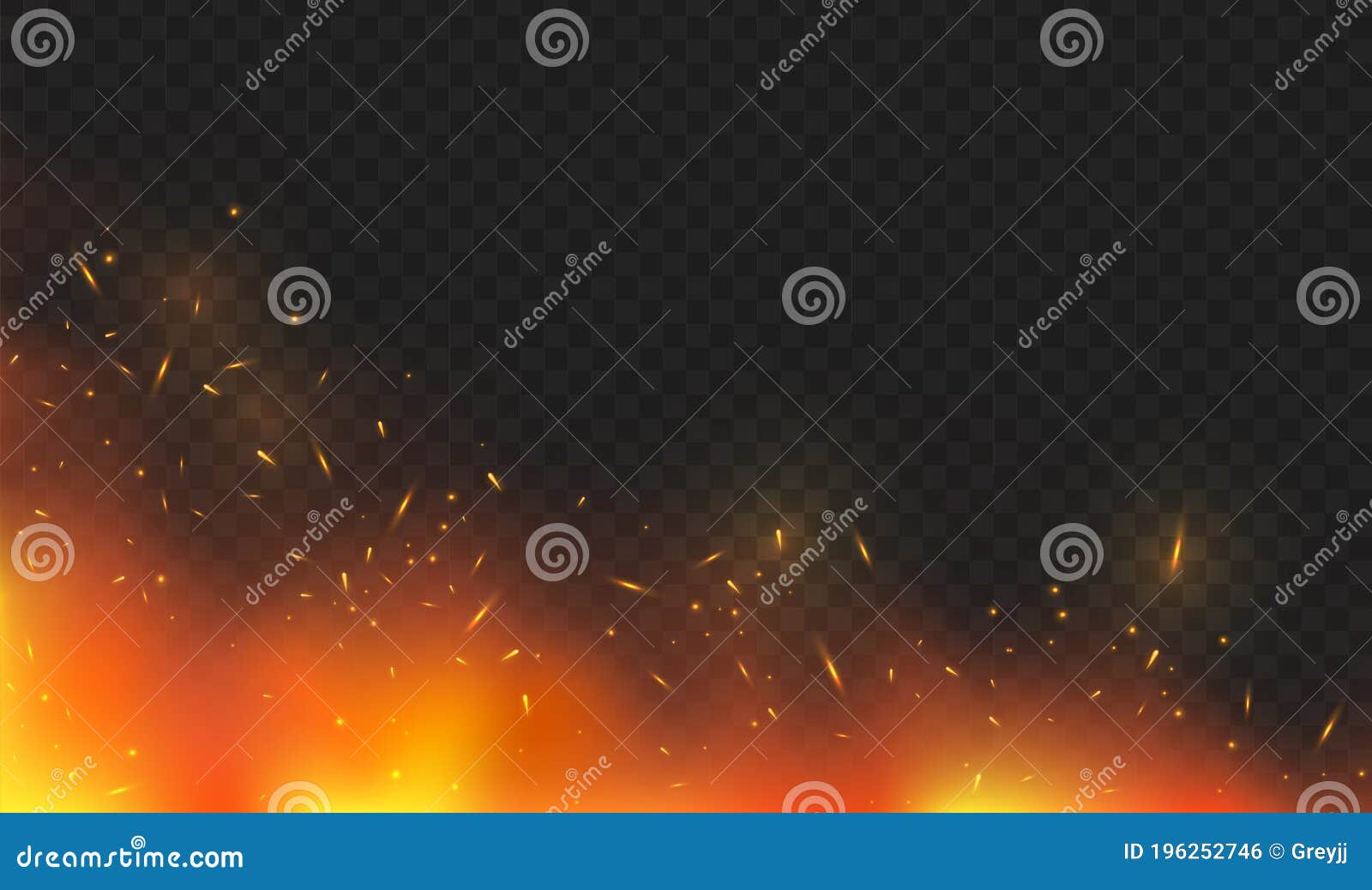 Corner Fire Glow with Fiery Sparks, Particles Stock Vector ...