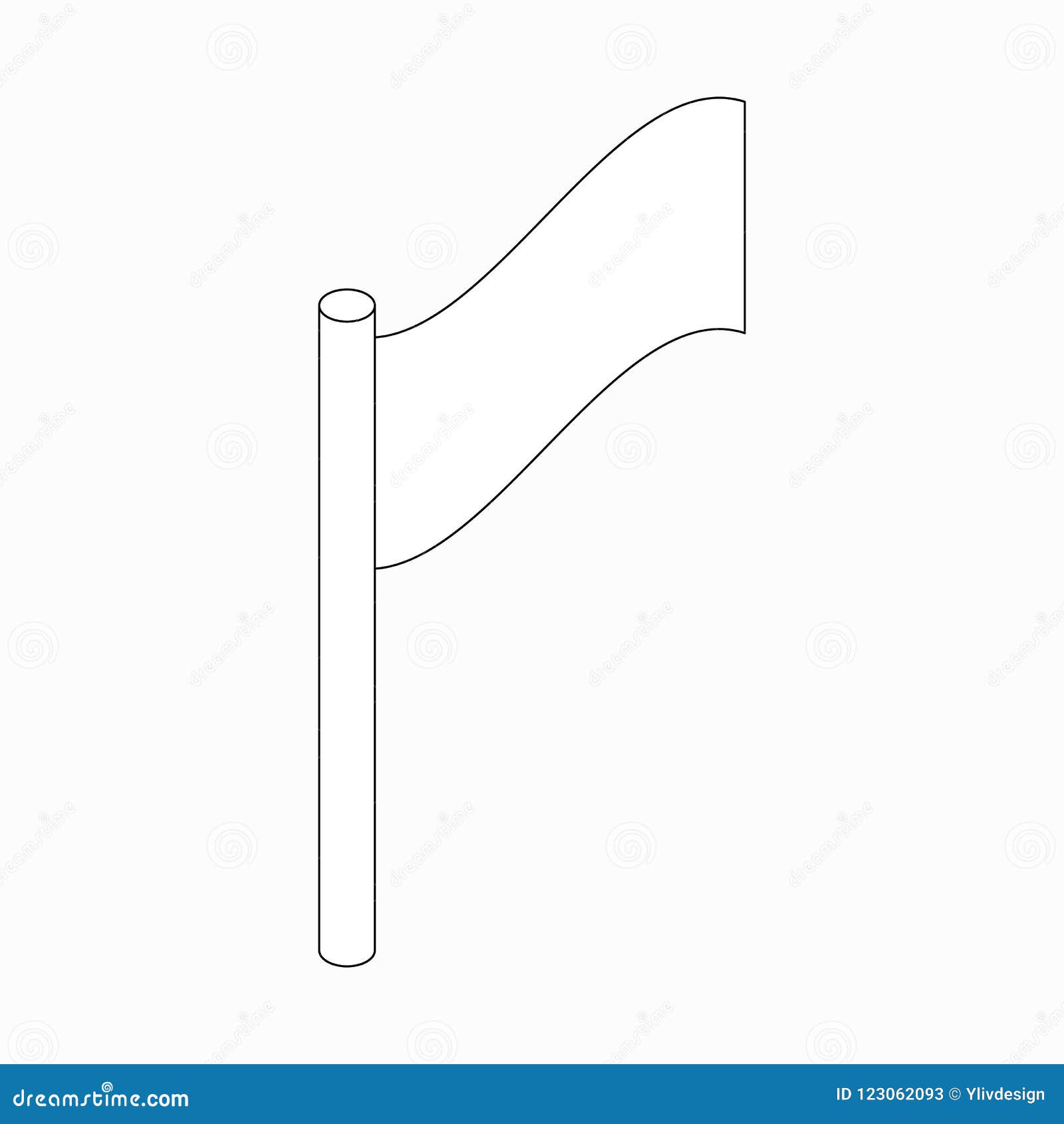 Corner Flag Icon, in Isometric 3d Style Stock Illustration ...