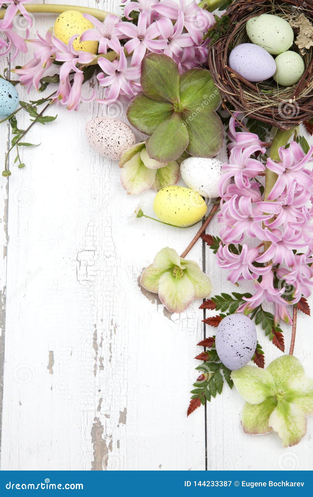 Corner Floral Frame Easter Theme Stock Image - Image of branches ...