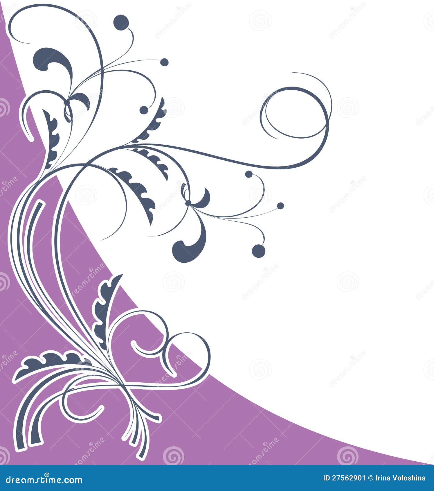 Corner Floral Pattern Violet Stock Illustration - Illustration of curve ...
