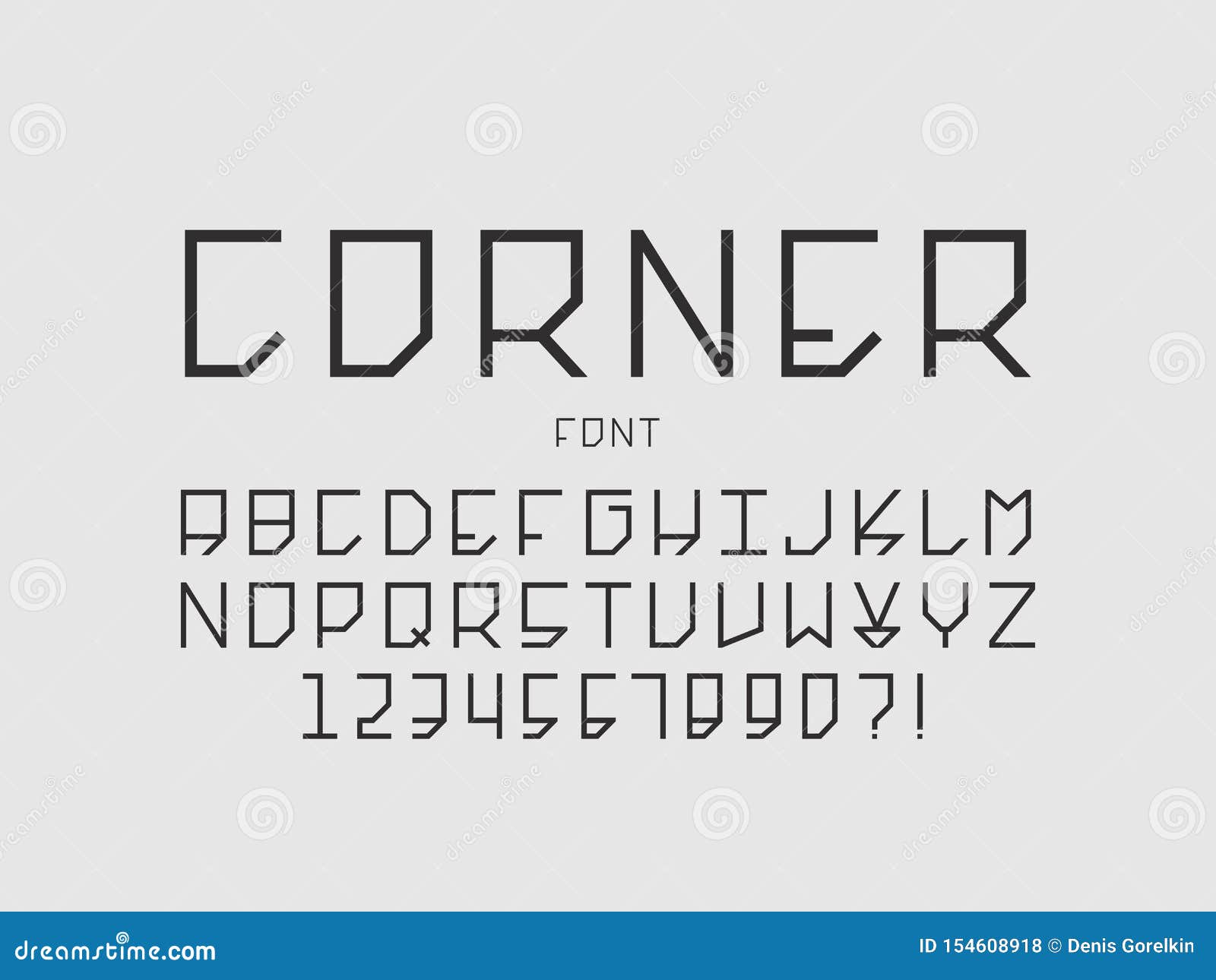 Corner Font. Vector Alphabet Stock Vector - Illustration of text ...