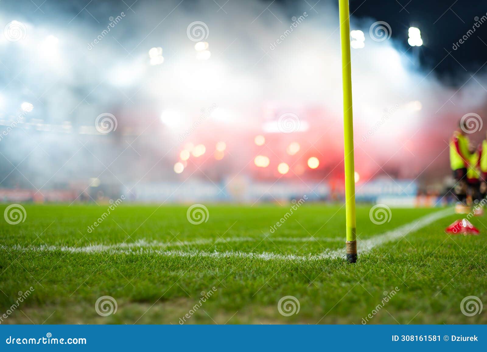 Corner of football pitch stock image. Image of league - 308161581