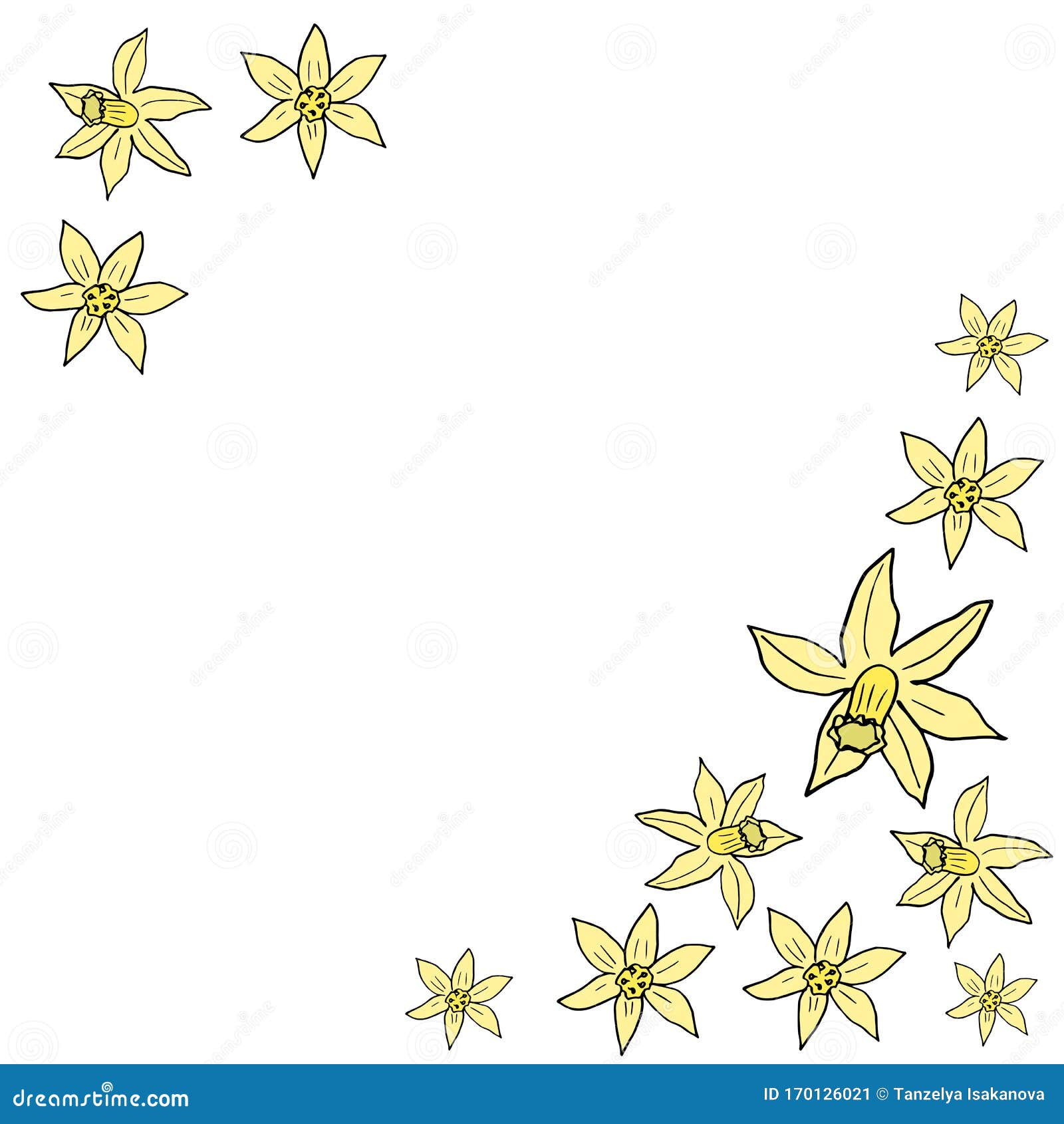 Yellow Flower Corner Border