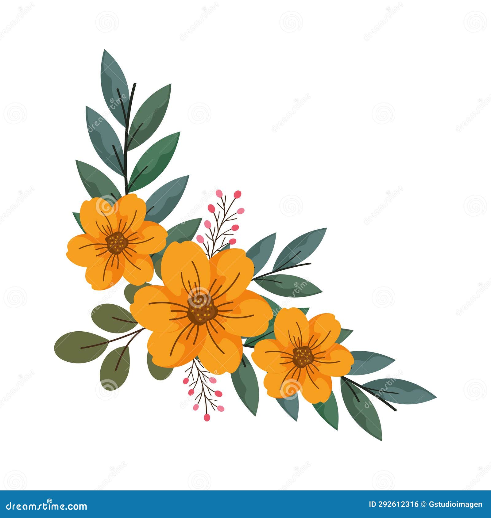 Corner Frame Flowers Botanical Stock Vector - Illustration of design ...