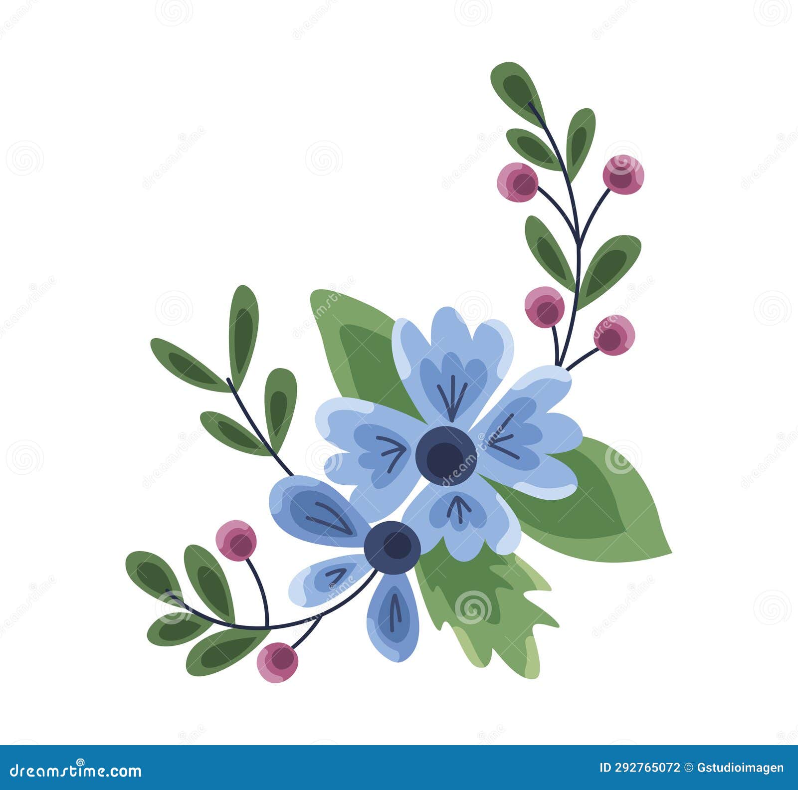 Corner Frame Flowers Illustration Stock Illustration - Illustration of ...