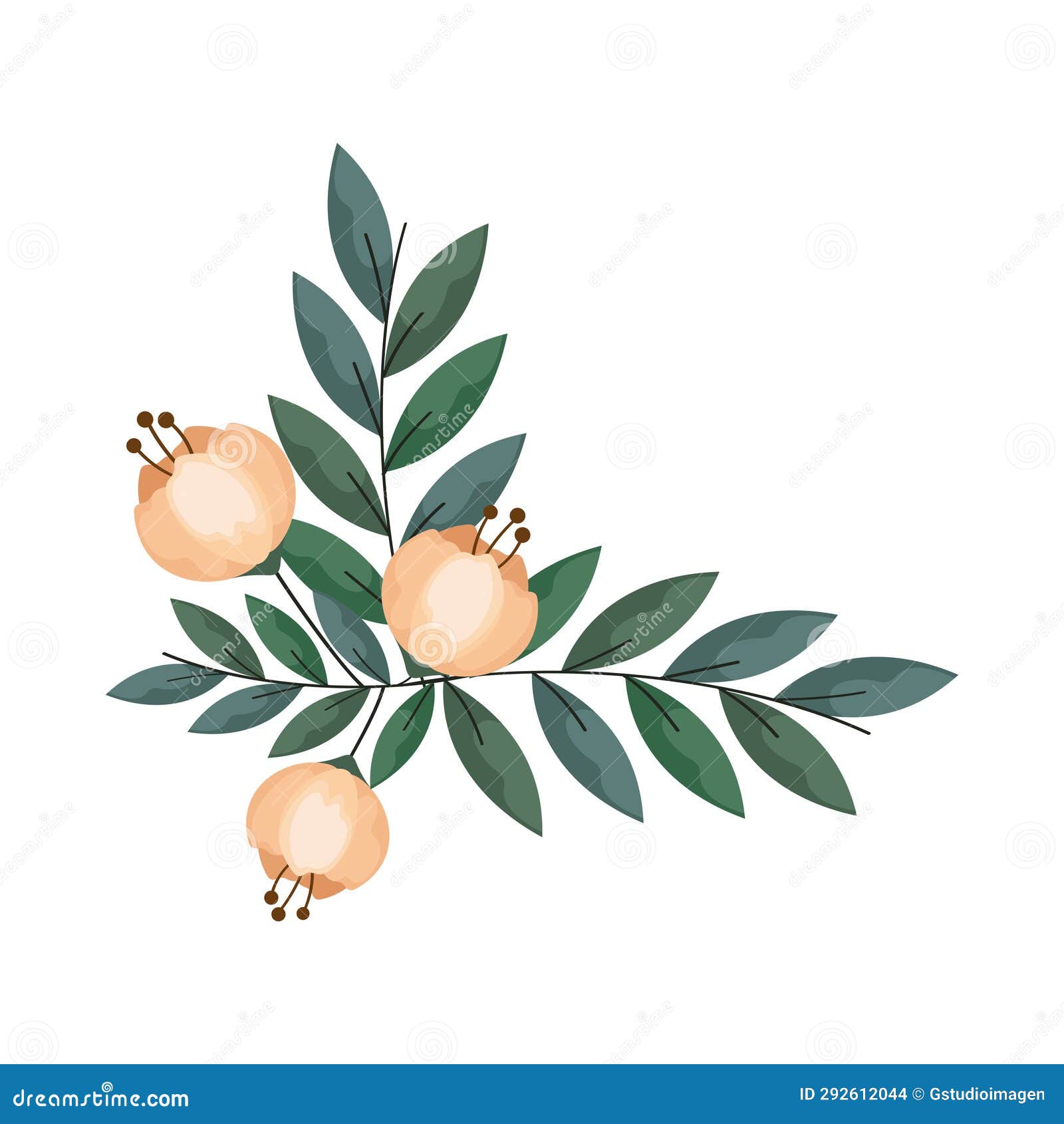 Corner Frame Flowers Illustration Stock Vector - Illustration of flower ...