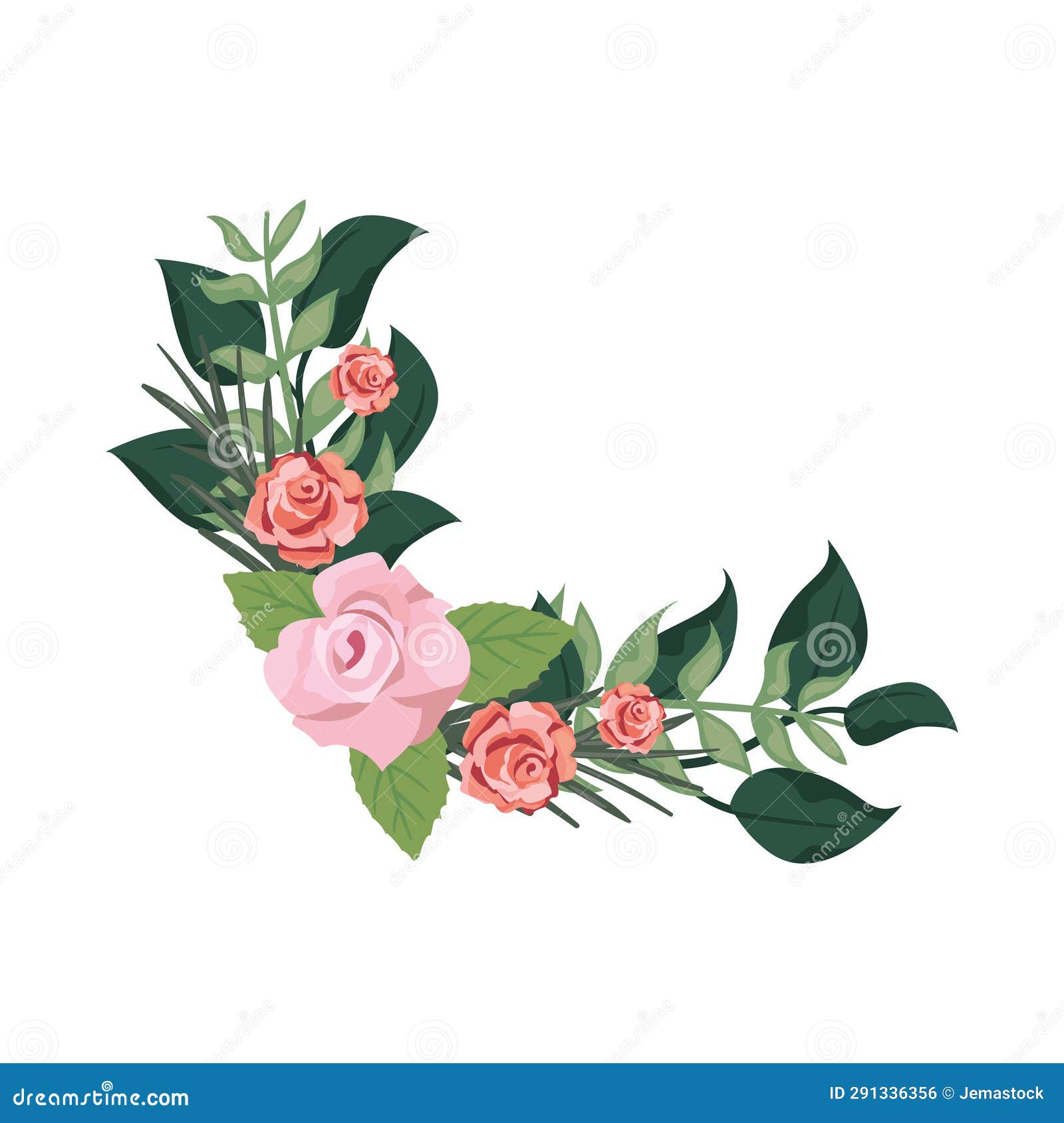 Corner Frame Flowers Isolated Stock Illustration - Illustration of ...
