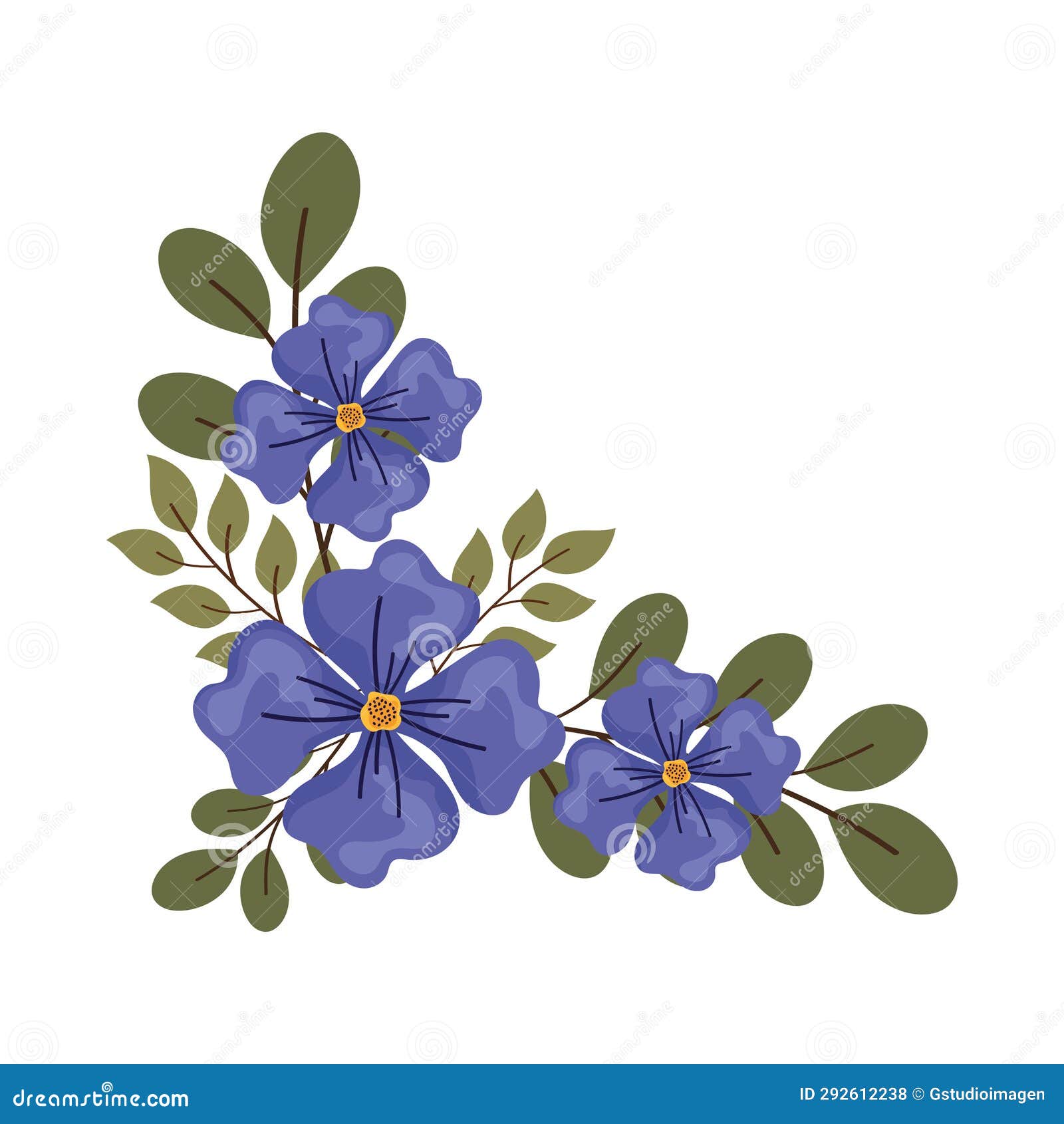 Corner Frame Flowers and Leaf Stock Illustration - Illustration of ...