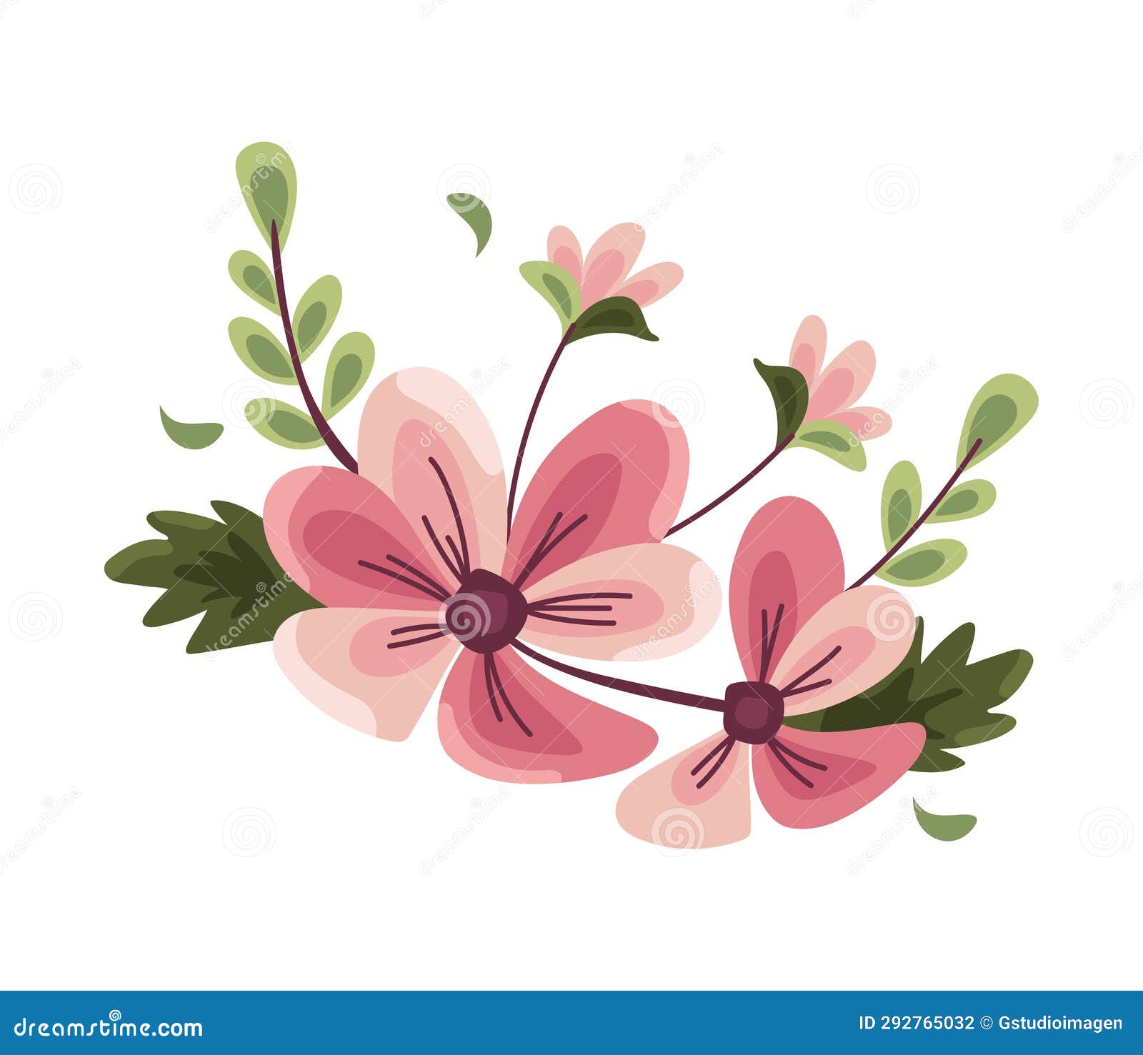 Corner frame flowers pink stock vector. Illustration of design - 292765032