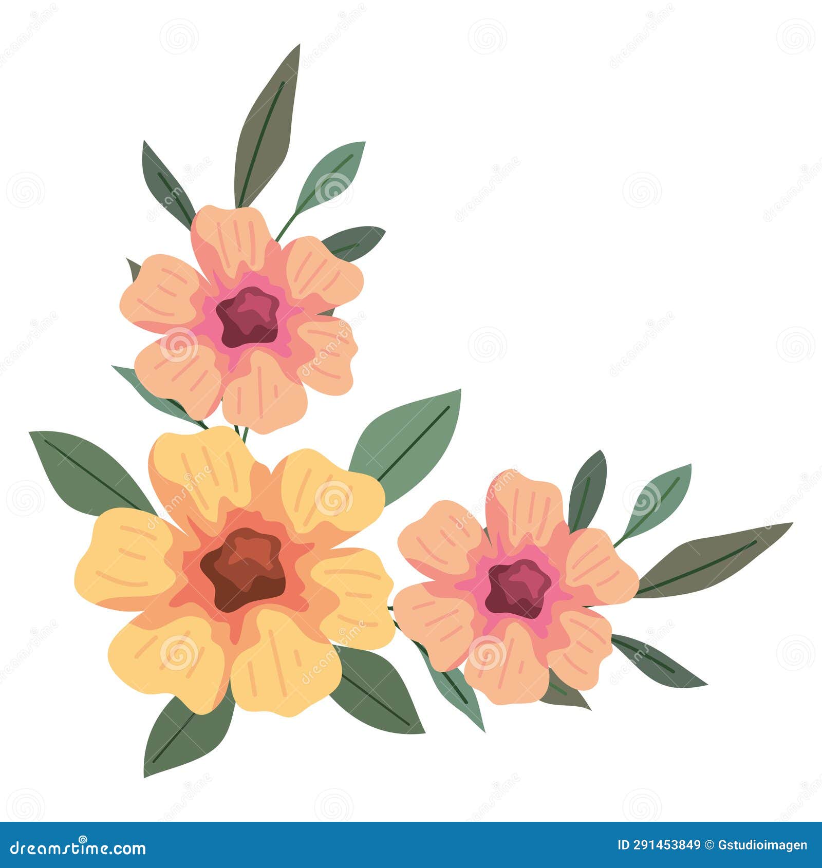 Corner Frame Flowers Plants Stock Vector - Illustration of corner ...