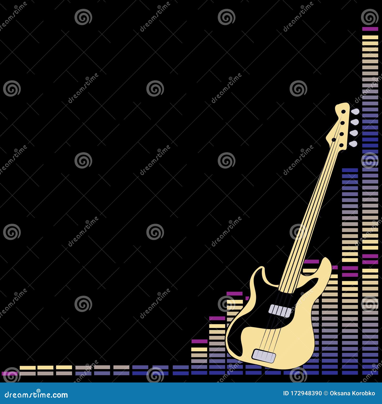 Corner Frame with a Guitar and an Equalizer for the Design of Music ...