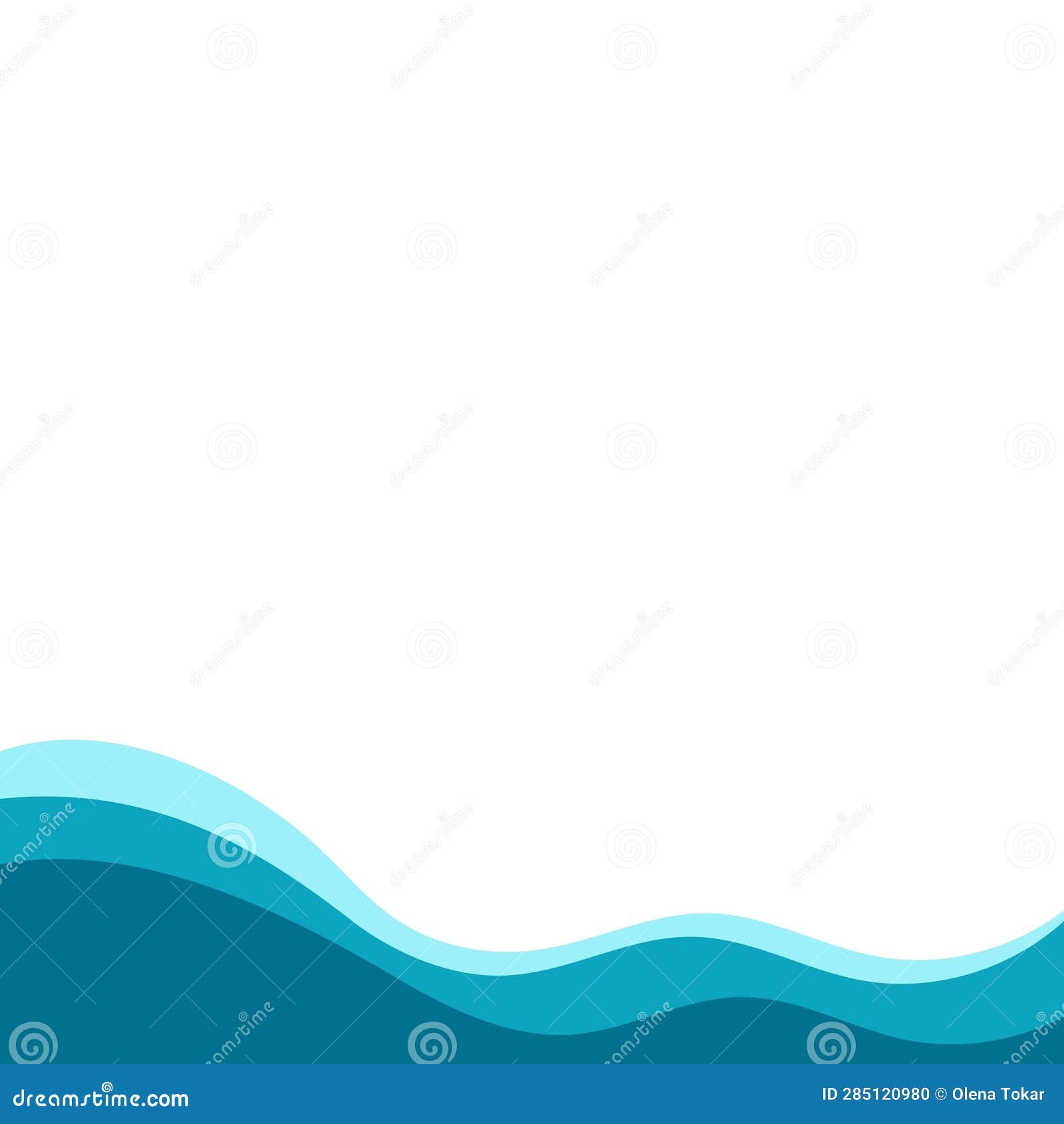 Corner Frame Water Design Elements Isolate. Waves Frame Vector Stock ...
