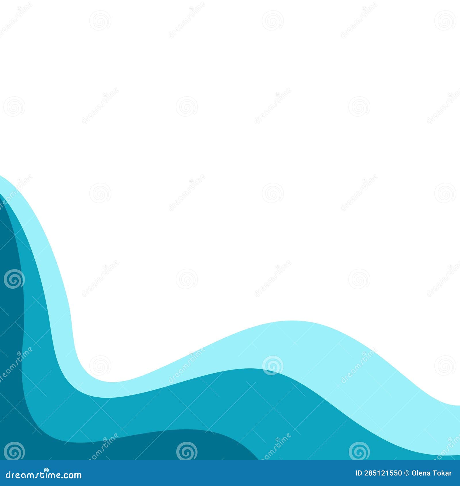 Corner Frame Water Design Elements Isolate. Waves Frame Vector Stock ...