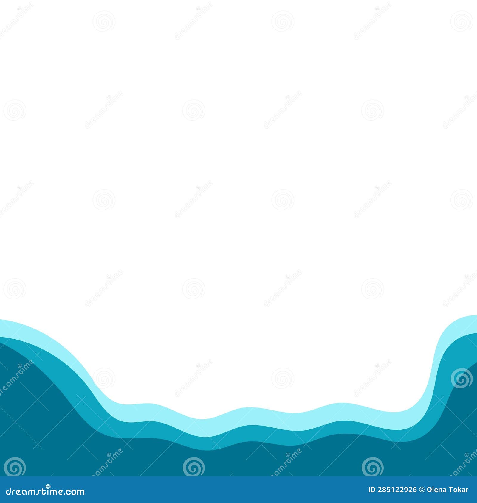 Corner Frame Water Design Elements Isolate. Waves Frame Vector Stock ...