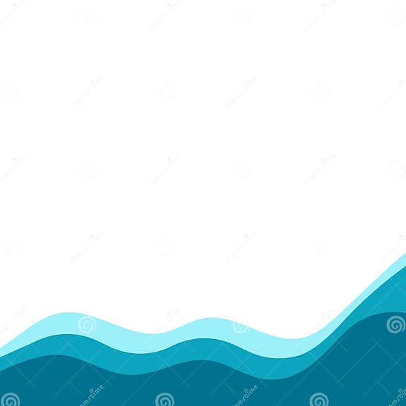 Corner Frame Water Design Elements Isolate. Waves Frame Vector Stock ...