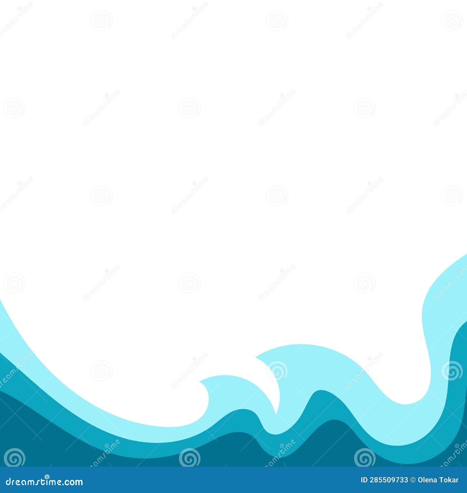 Corner Frame Water Design Elements Isolate. Waves Frame Vector Stock ...