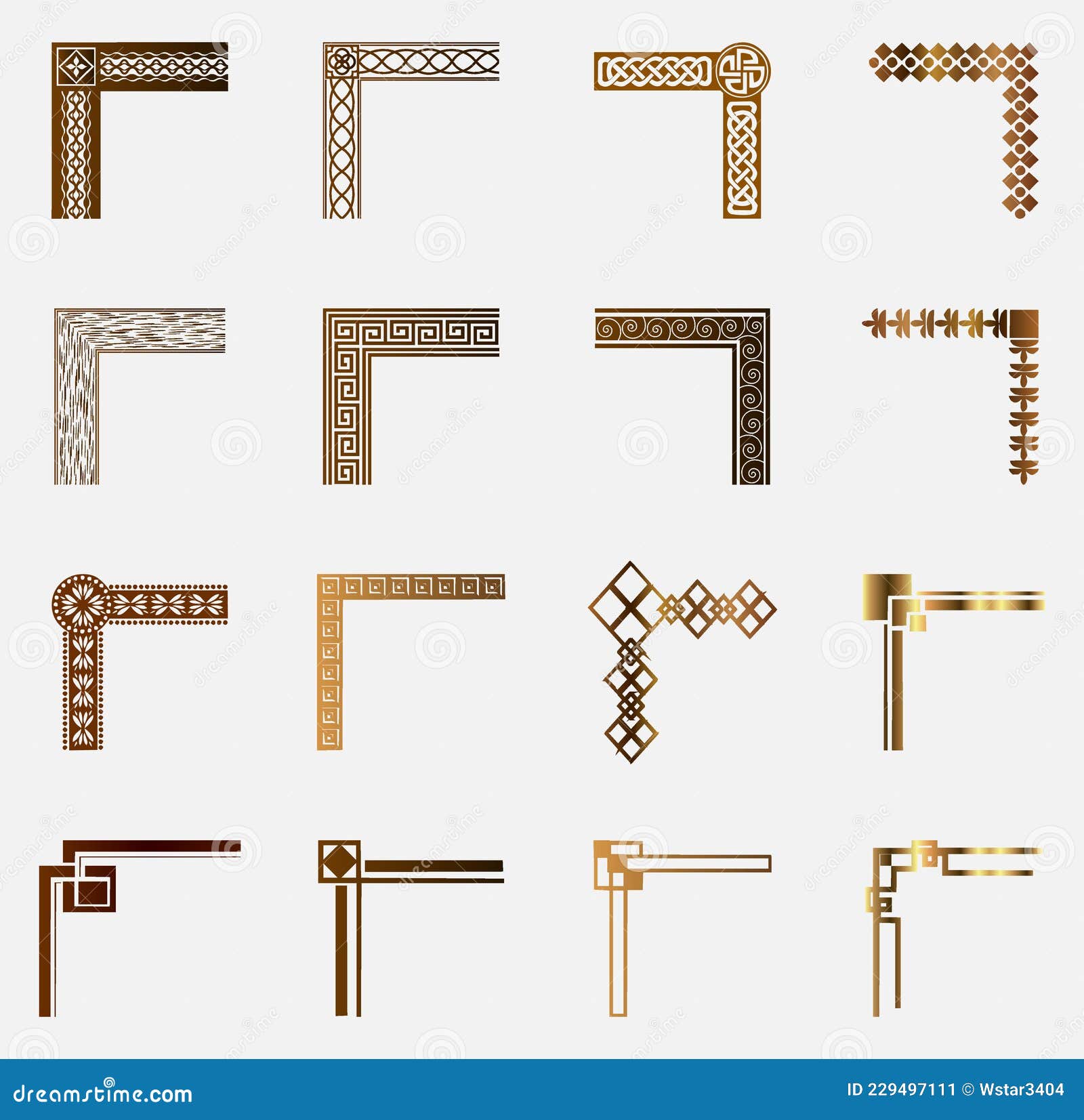 Corner Frames Set. Vector Illustration Stock Vector - Illustration of ...
