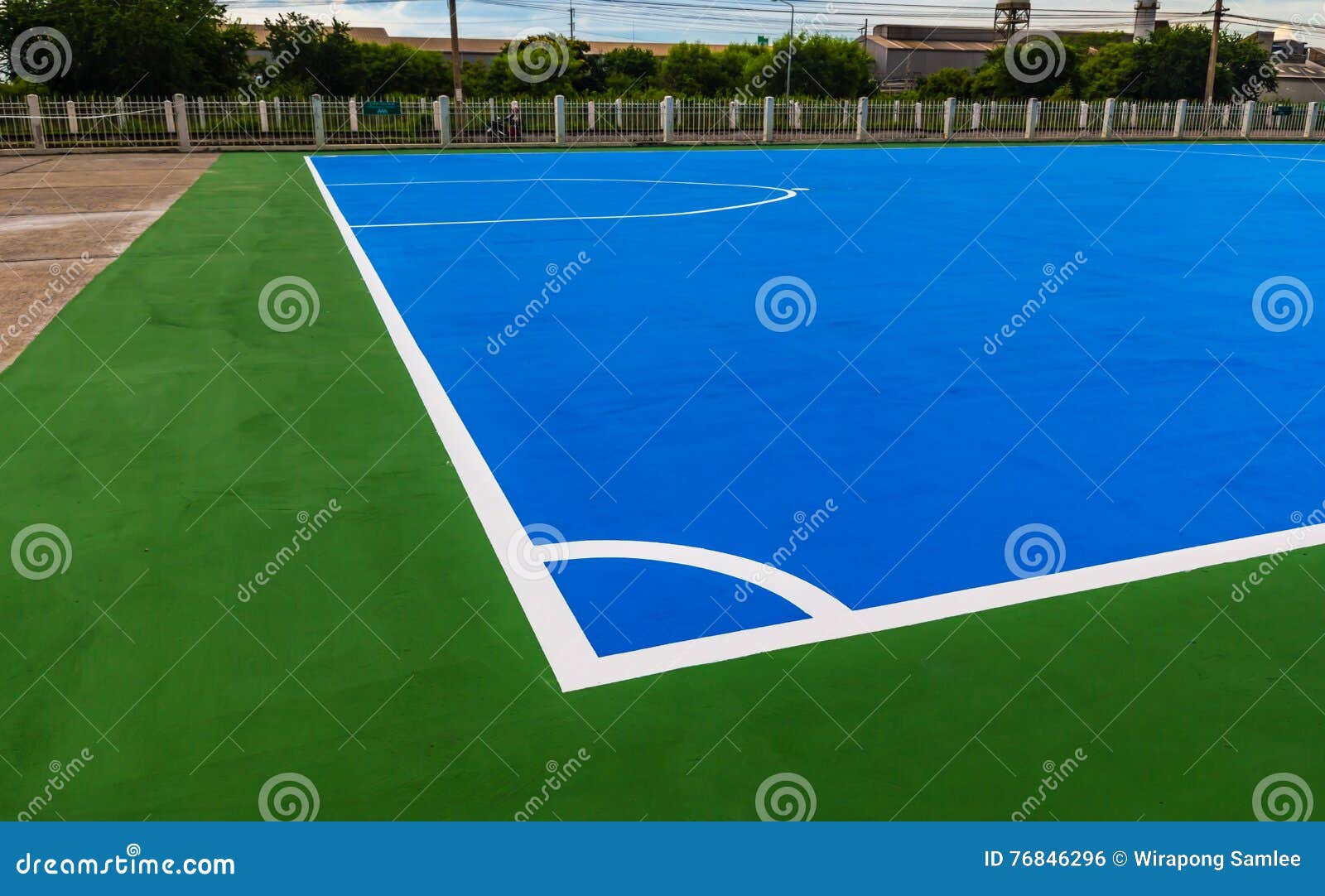 Corner of Futsal Field Ground Stock Photo - Image of line, blue: 76846296