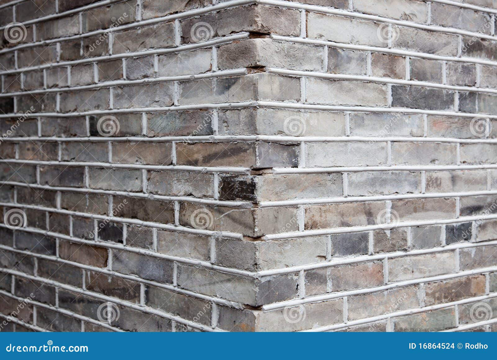 Corner of gray brick wall stock photo. Image of clay - 16864524