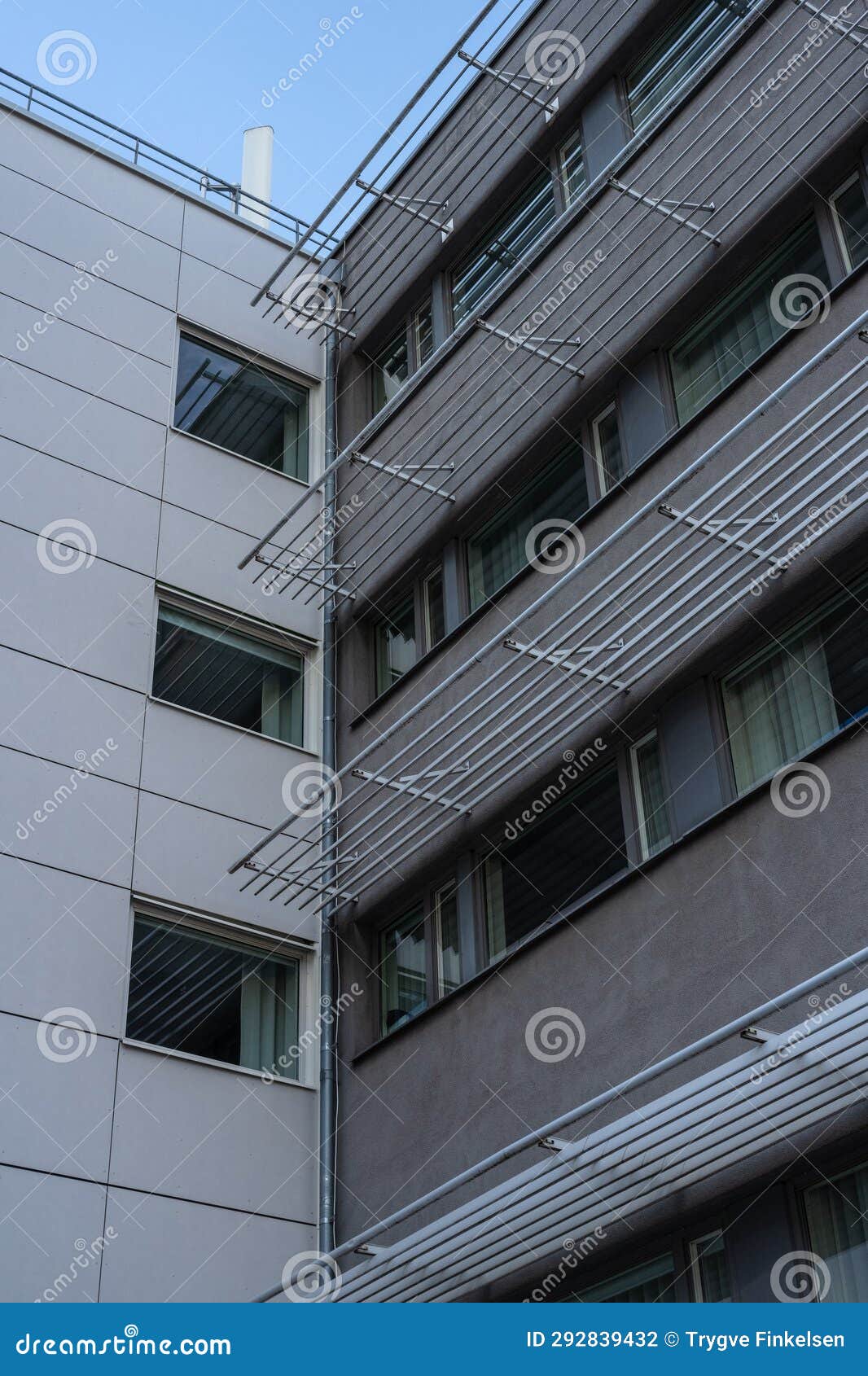 Corner of a Grey Office Building.. Stock Photo - Image of wall, blue ...